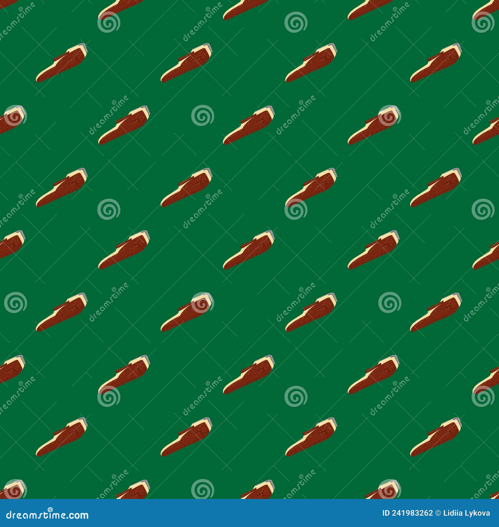 Clippers Seamless Pattern on. Vintage Barber Shops Elements in Doodle ...