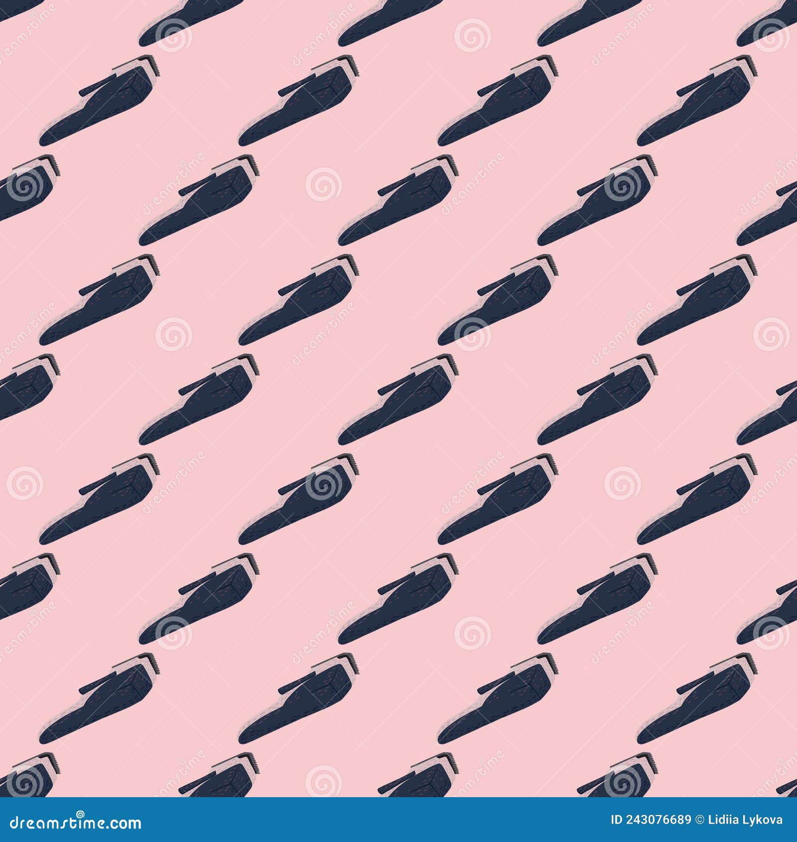 Clippers Seamless Pattern on. Vintage Barber Shops Elements in Doodle ...