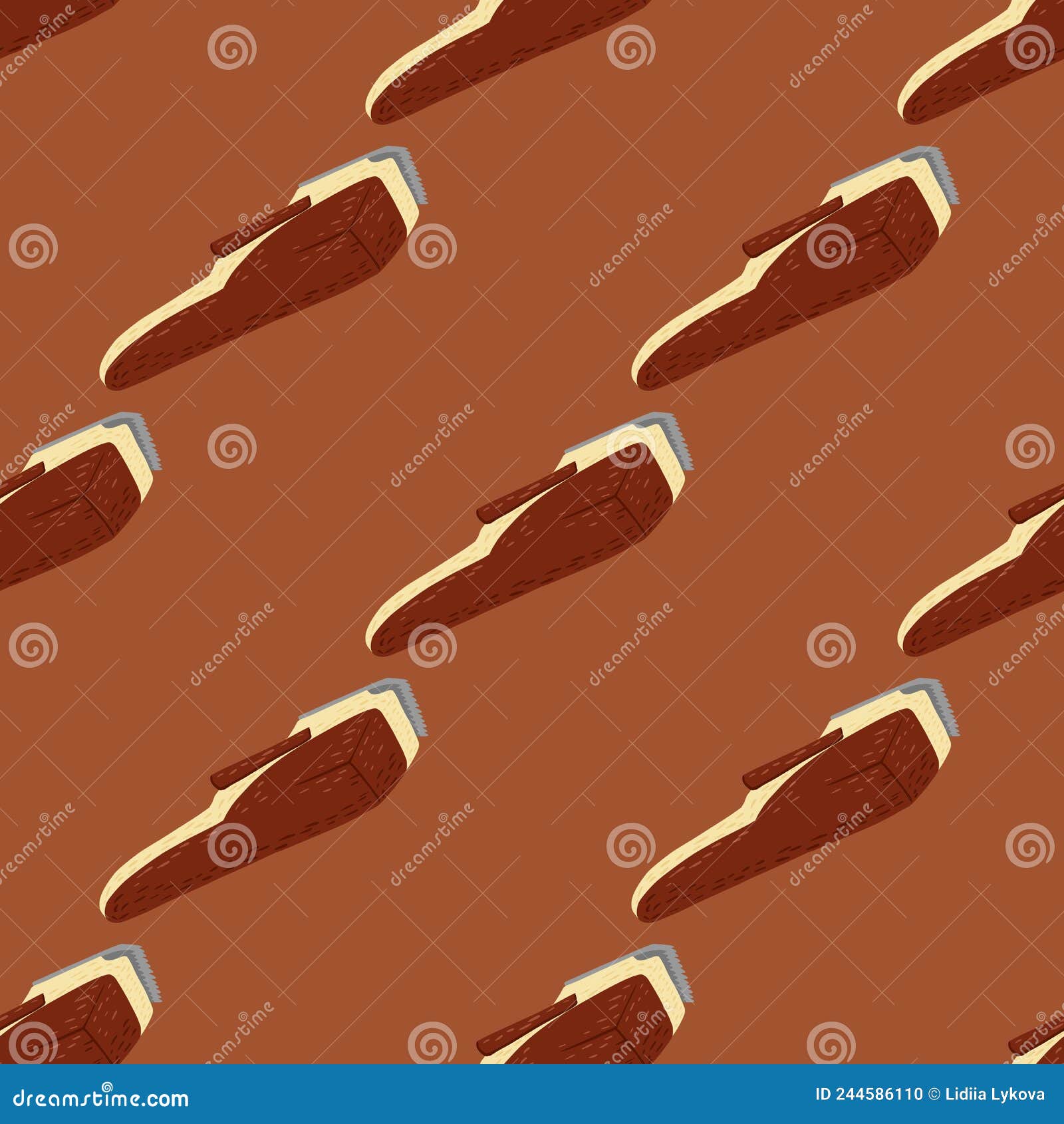 Clippers Seamless Pattern on. Vintage Barber Shops Elements in Doodle ...