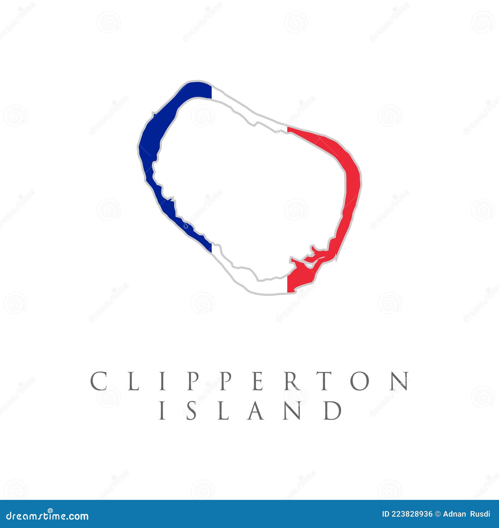 Clipperton Island Flag Map Isolated on White Background Stock Vector ...