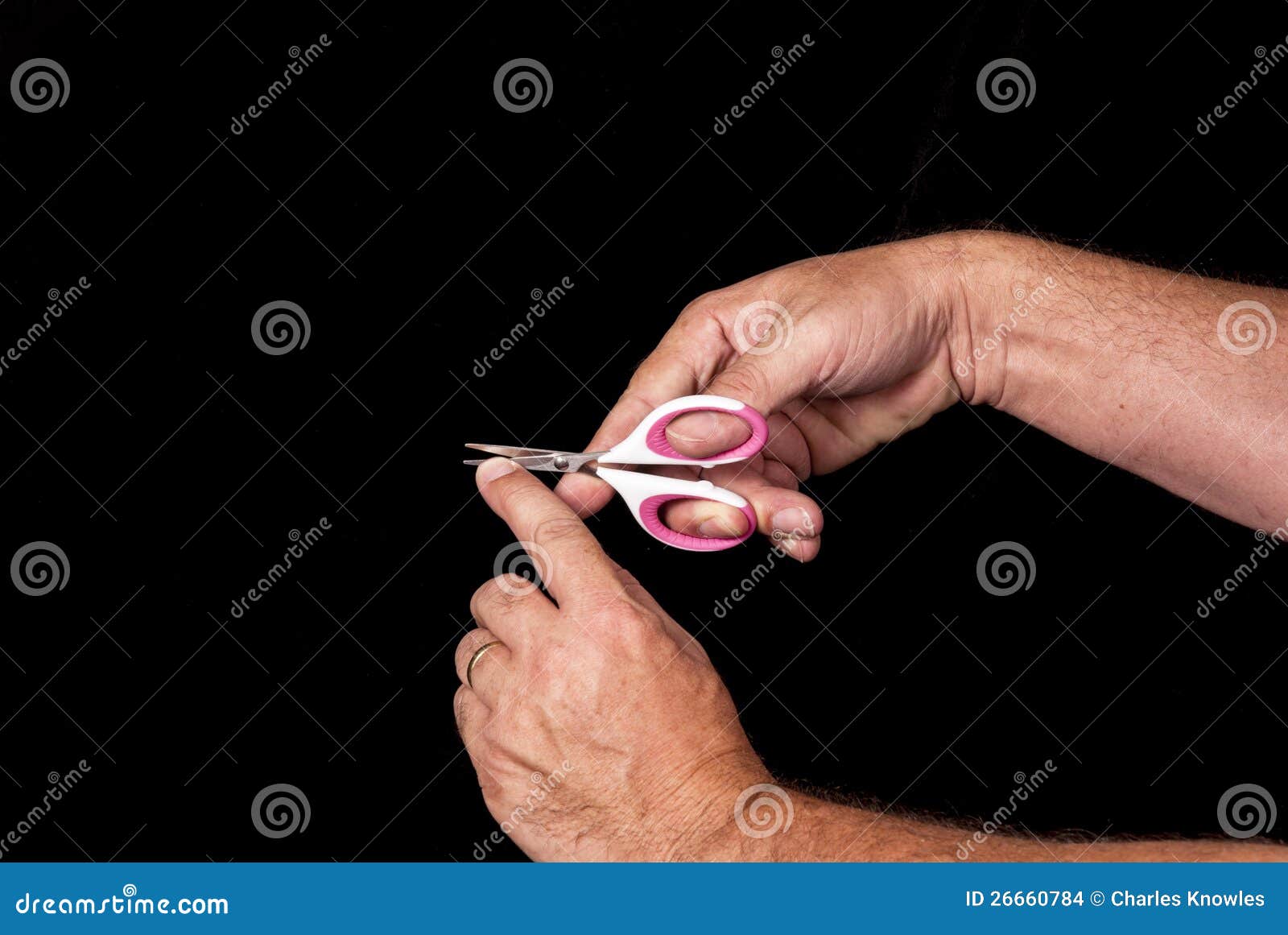 Clipping a Human Finger Nail with Scissors Stock Photo - Image of hand ...