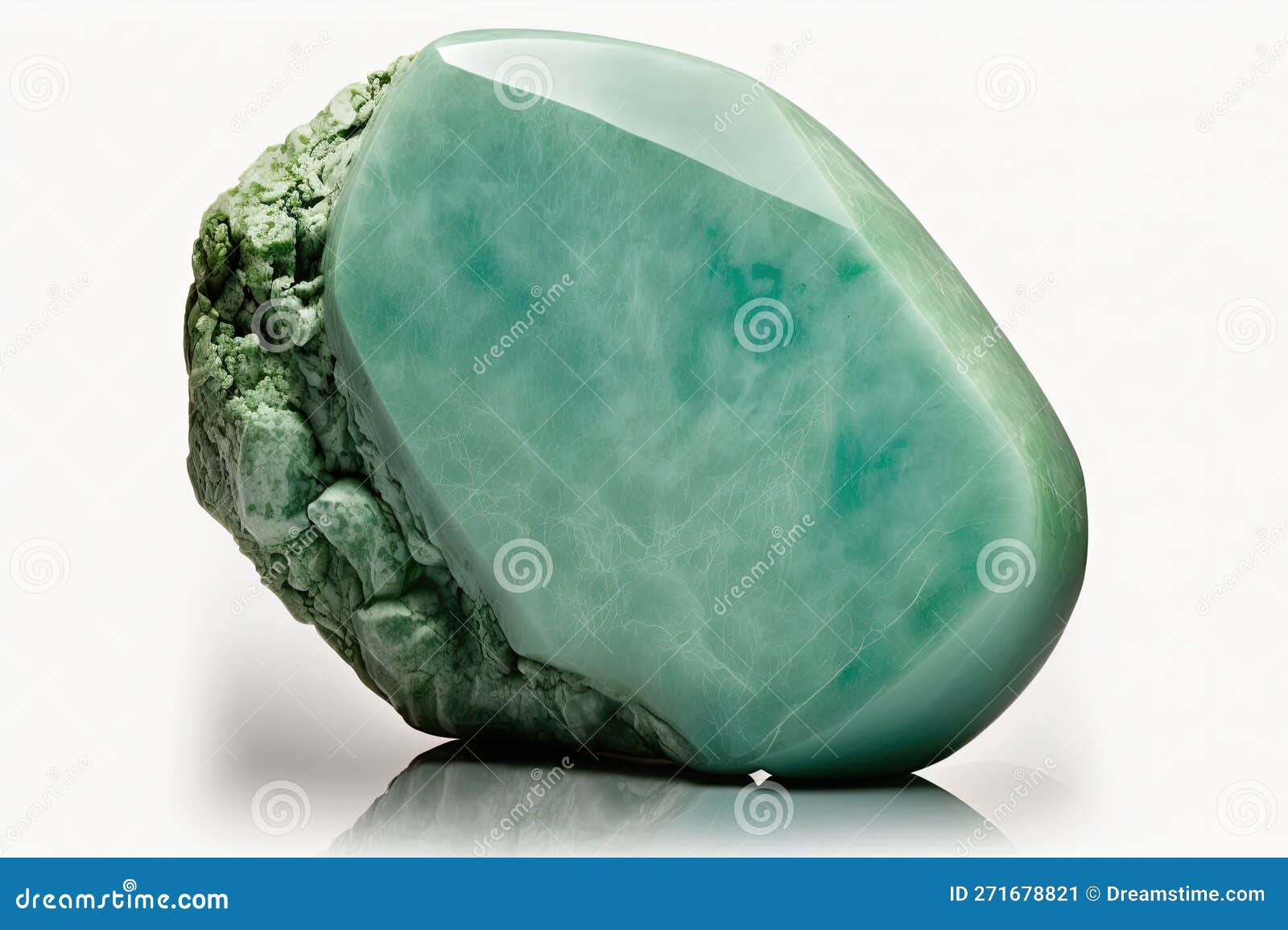 Clipping Trail Around a Natural Jade Stone in Front of a White ...