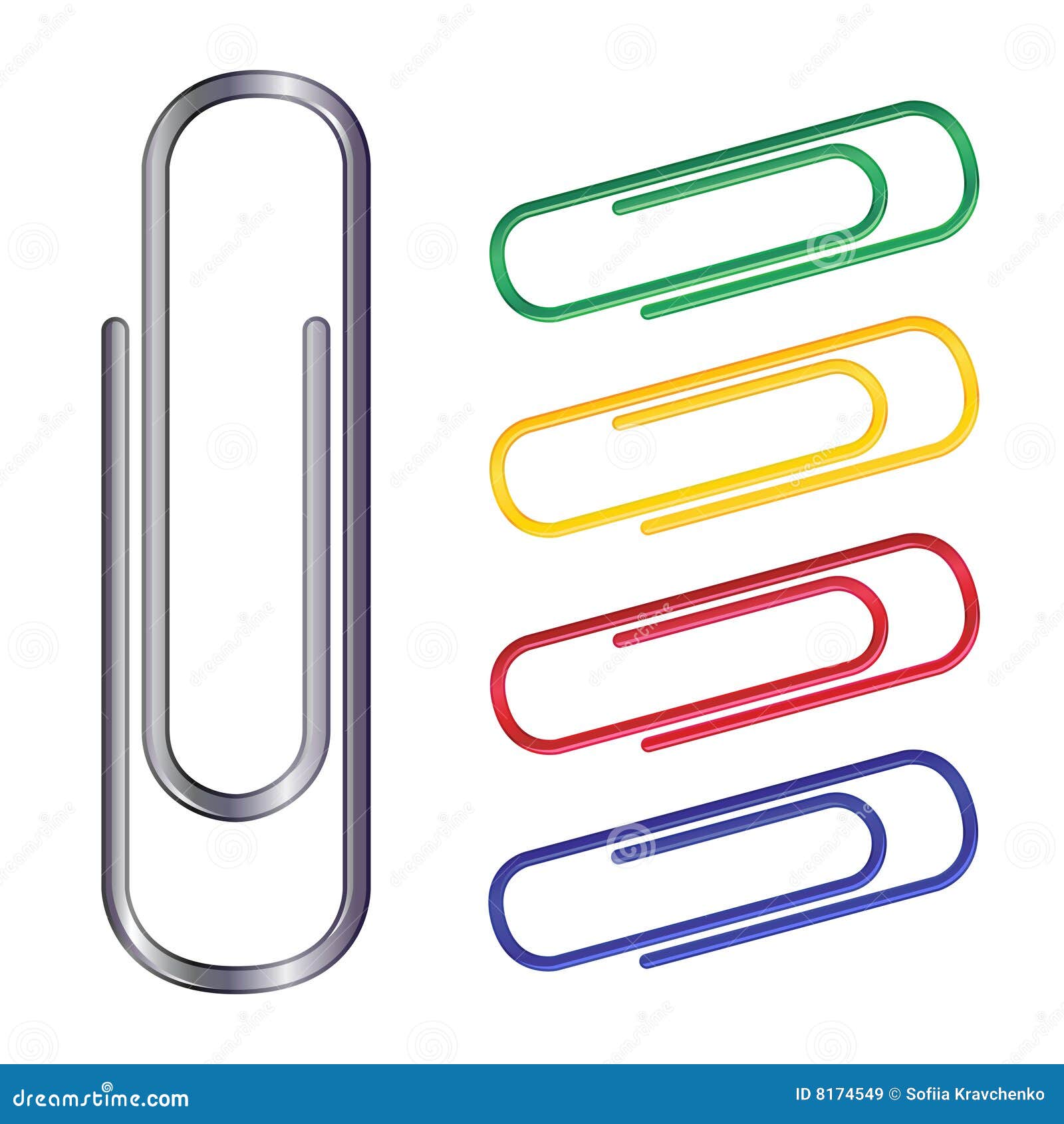 Clips stock vector. Illustration of metal, assortment - 8174549
