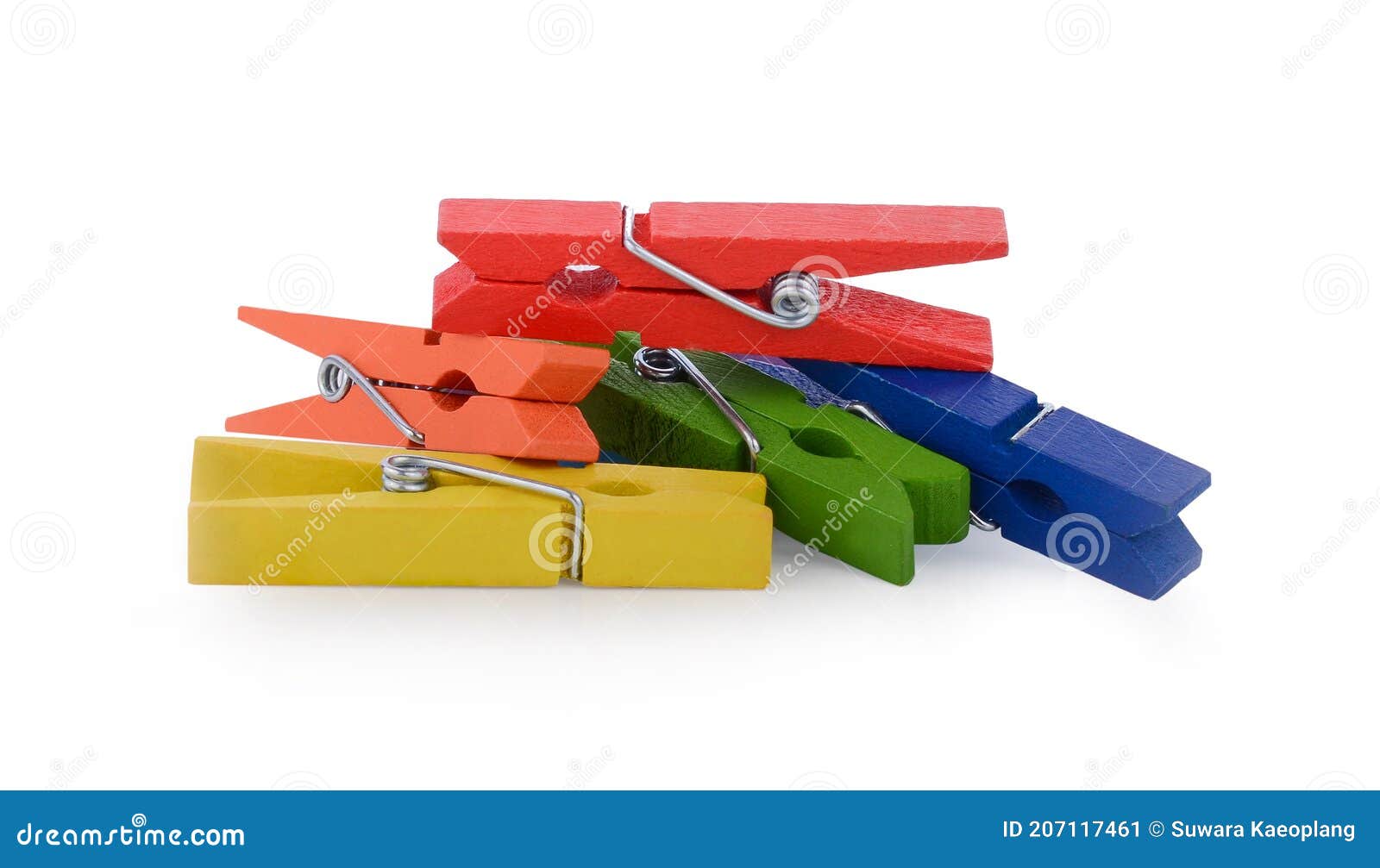 Clips De Madera Coloridos Sobre Fondo Blanco Imagen de archivo - Imagen ...