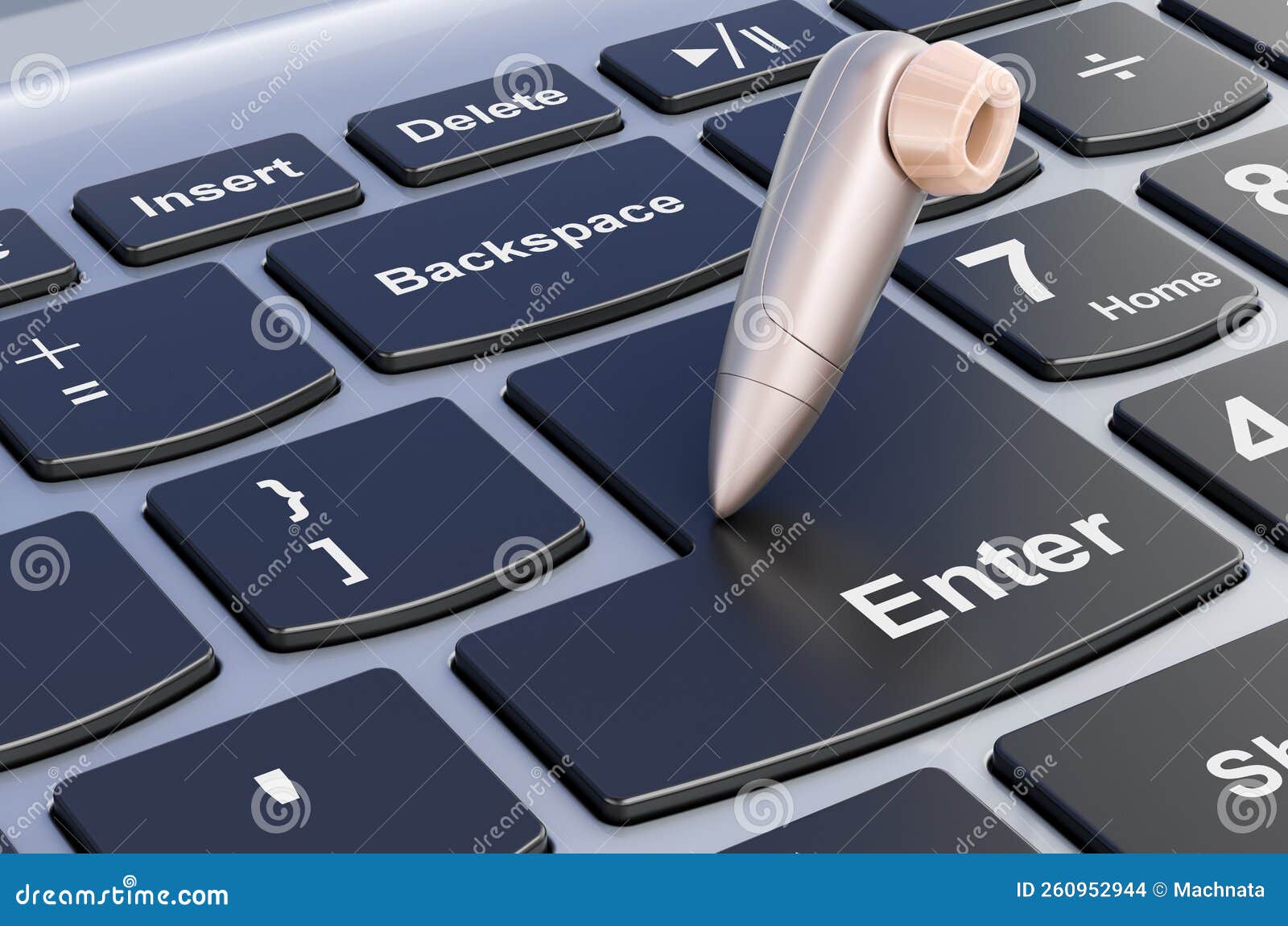 Clitoral Pump on Computer Keyboard, 3D Rendering Stock Illustration ...