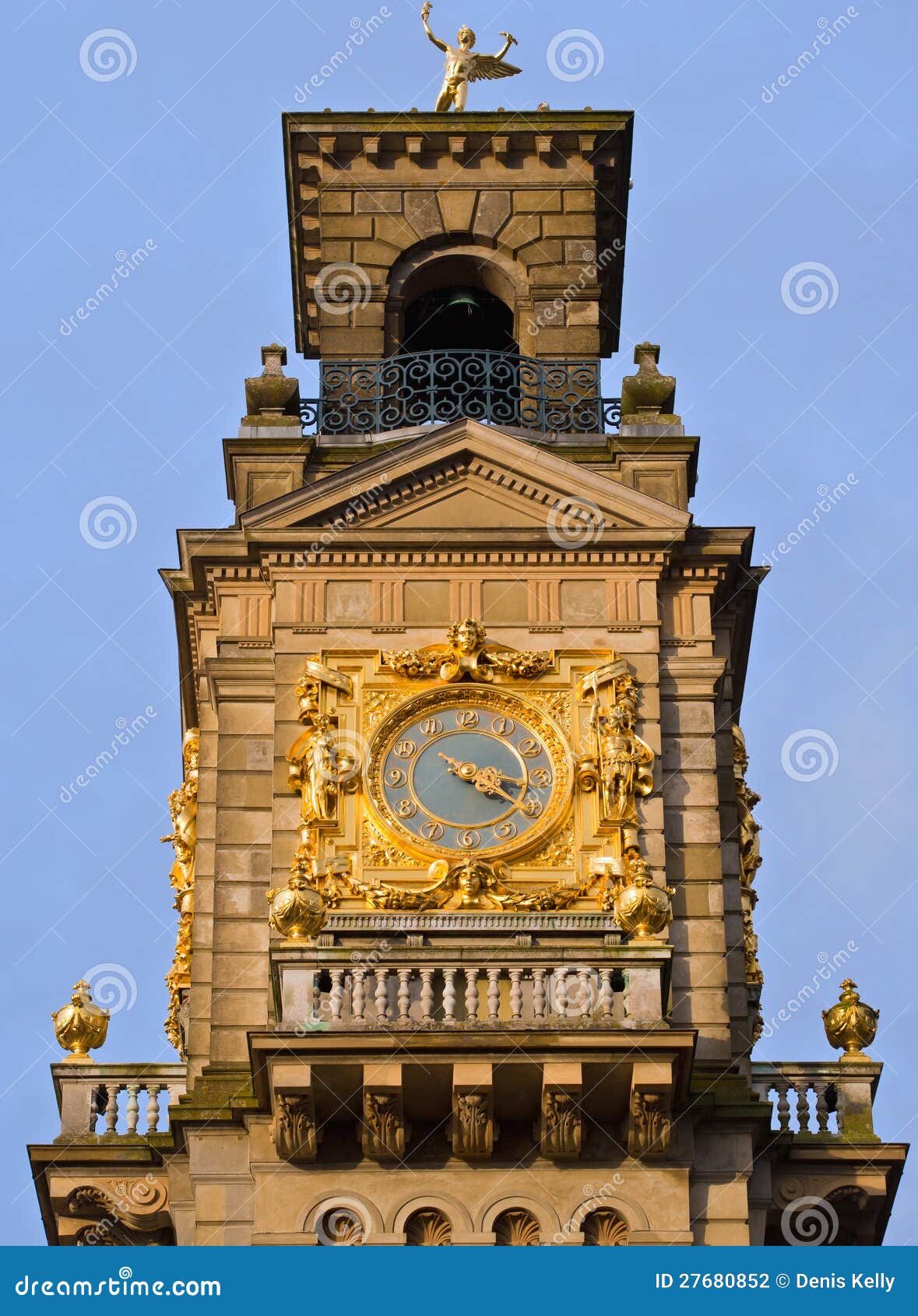 Cliveden House Clock Tower, England Stock Photo - Image of carved ...