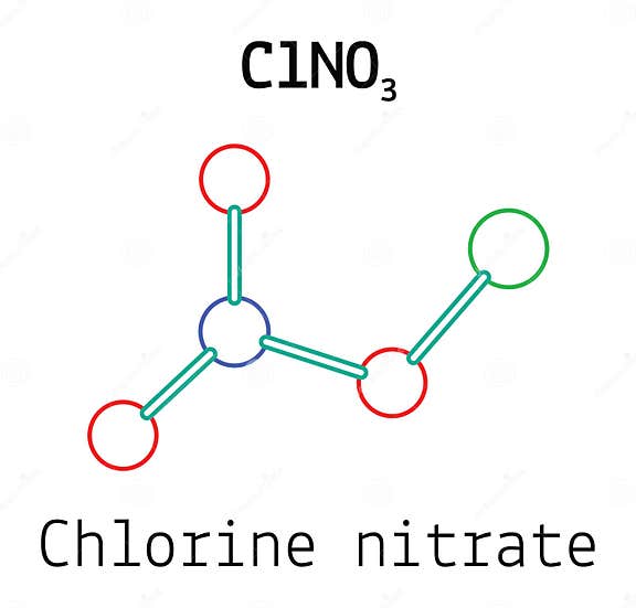ClNO3 Chlorine Nitrate Molecule Stock Vector - Illustration of vector ...