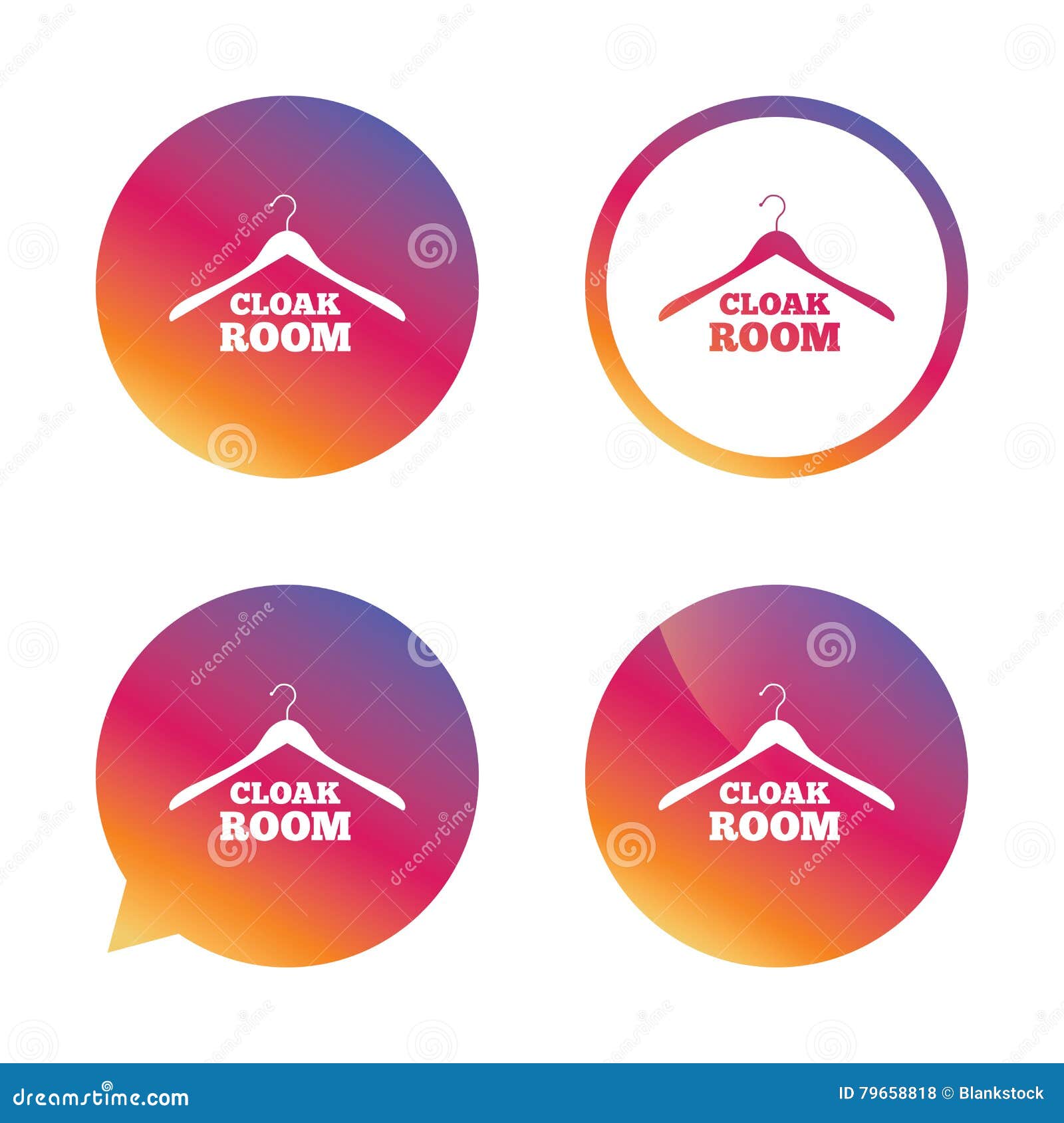 Cloakroom Sign Icon. Hanger Wardrobe Symbol Stock Vector - Illustration ...