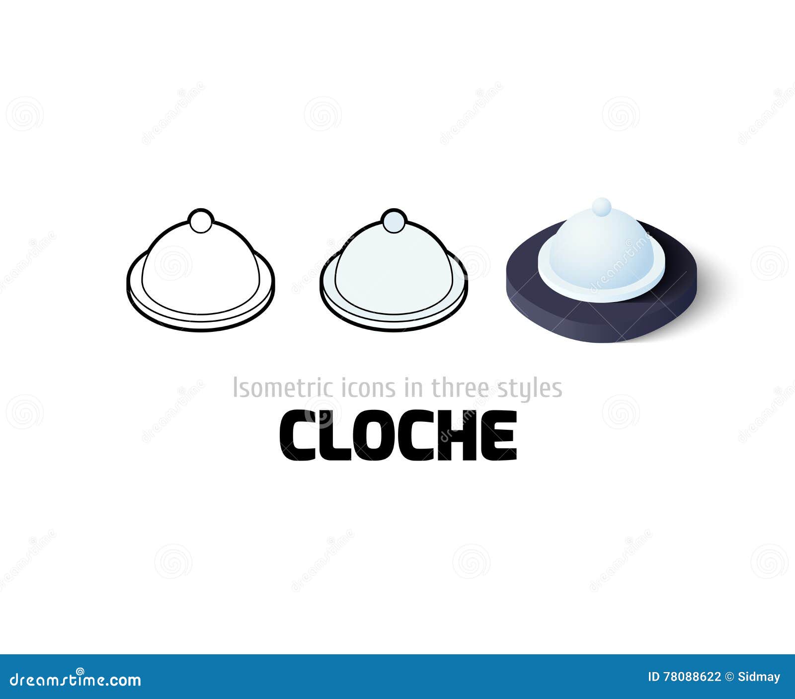 Cloche Icon in Different Style Stock Vector - Illustration of icon ...