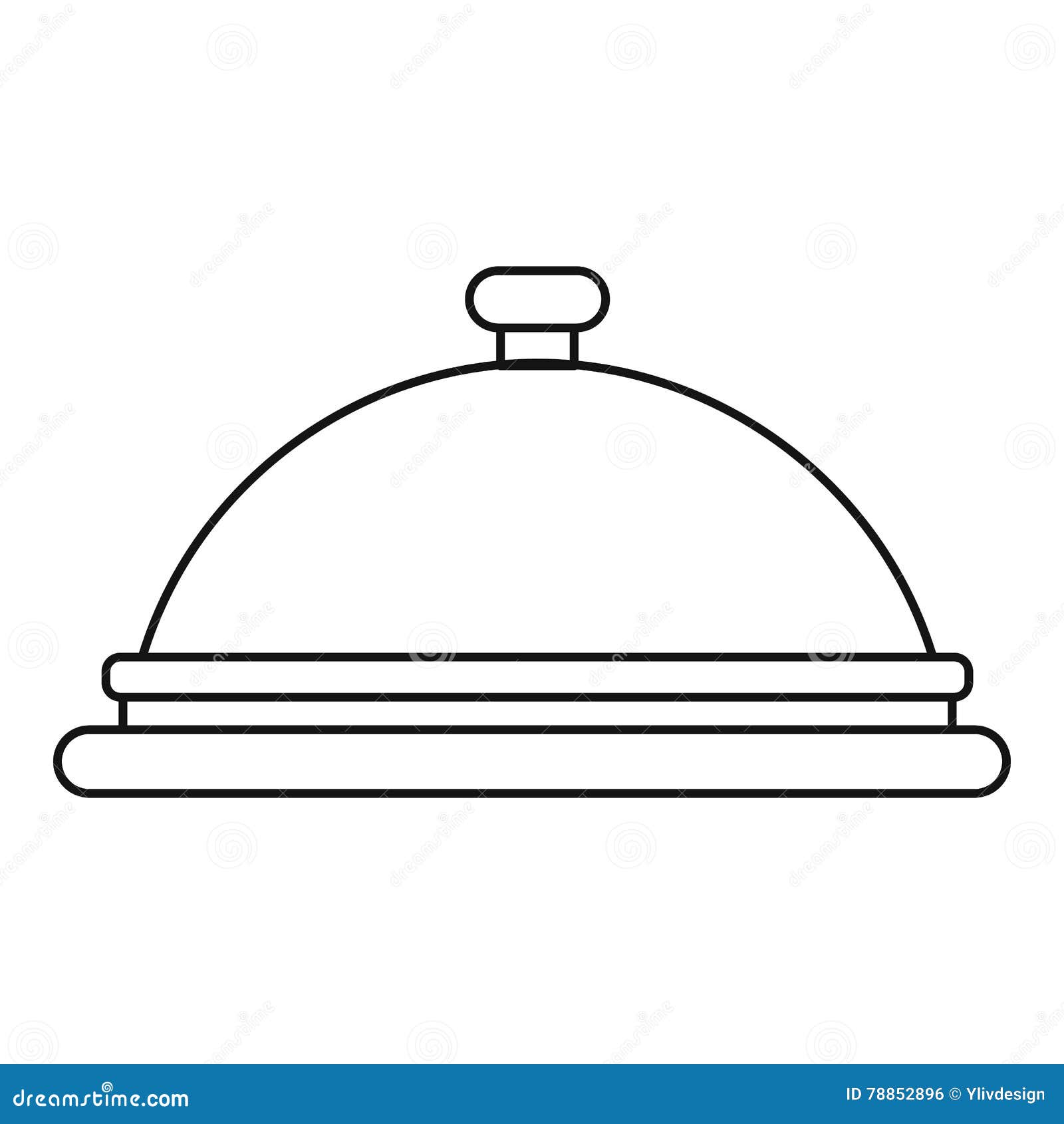Cloche icon, outline style stock vector. Illustration of circle - 78852896
