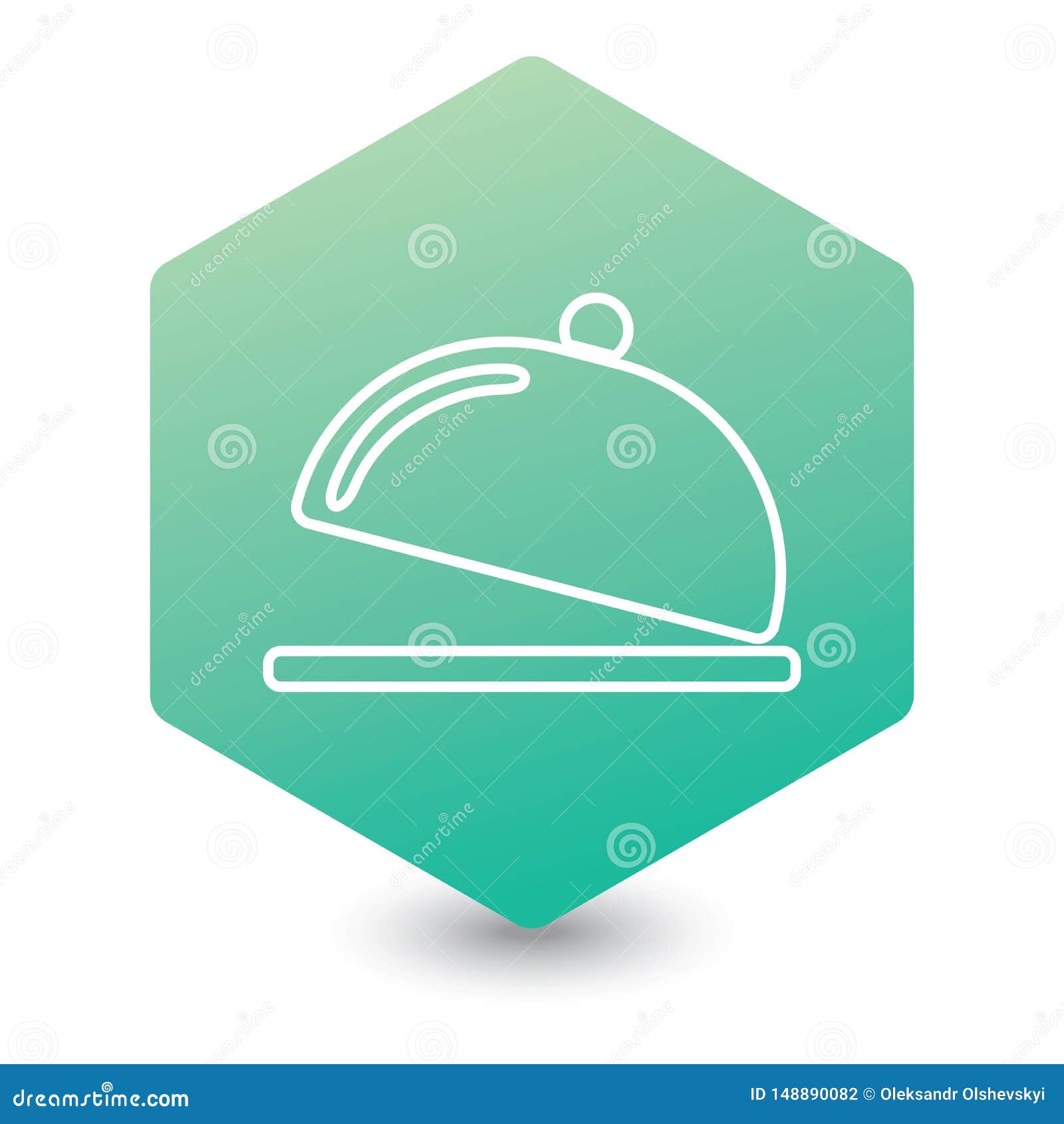 Cloche Icon Simple Flat Style Stock Vector - Illustration of cooking ...