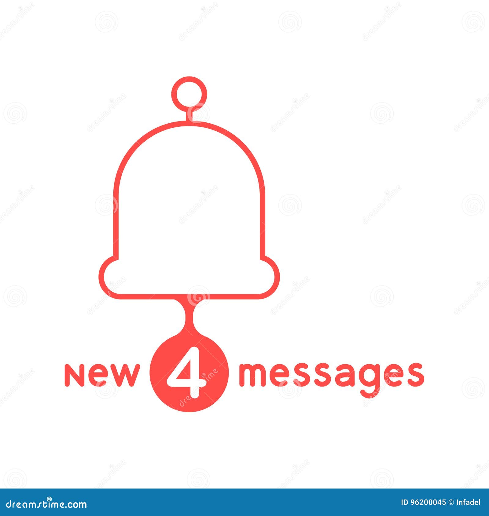 Cloche Rouge Avec De Nouveaux Messages Illustration de Vecteur ...