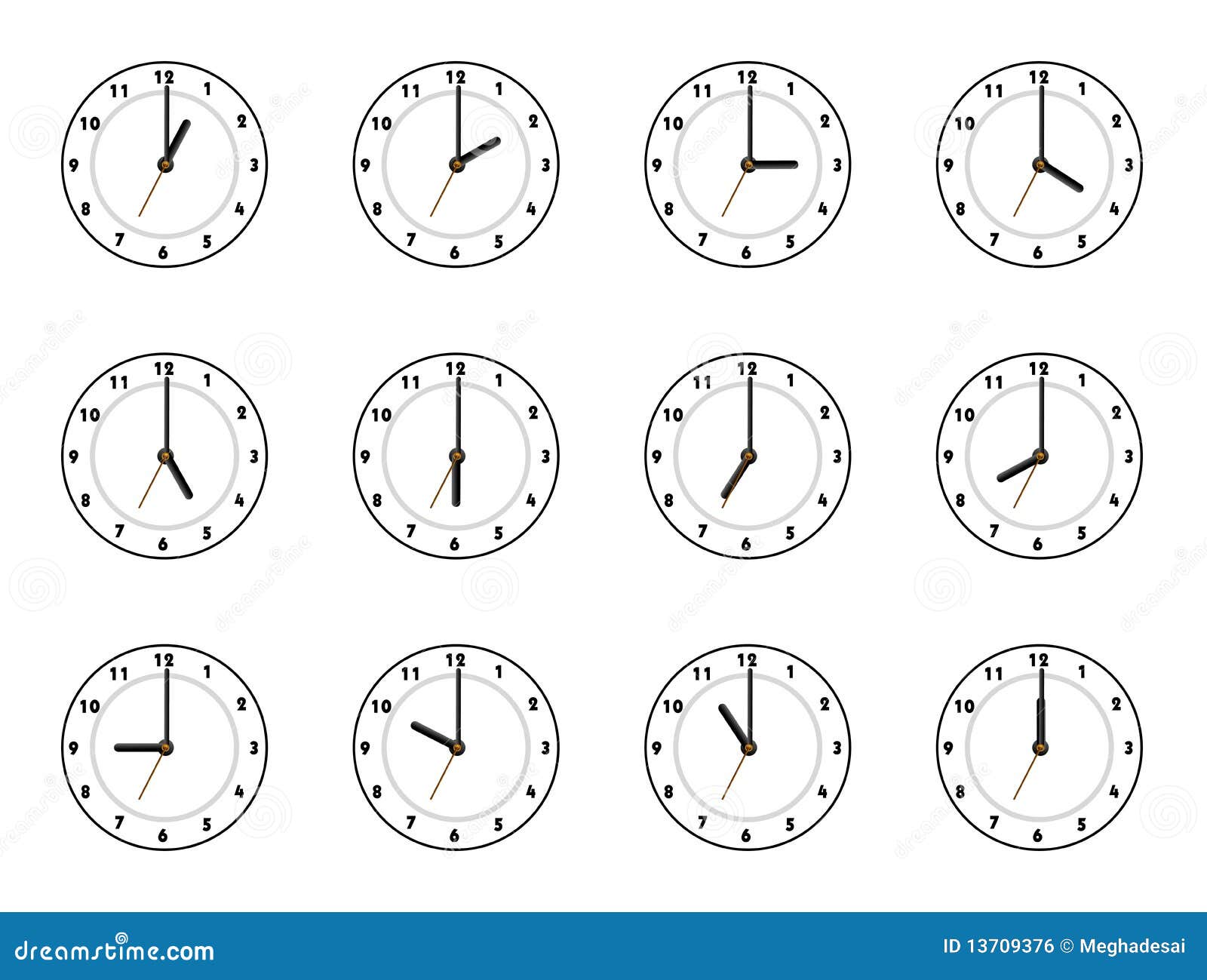 Clock 12 stock illustration. Illustration of elegant - 13709376