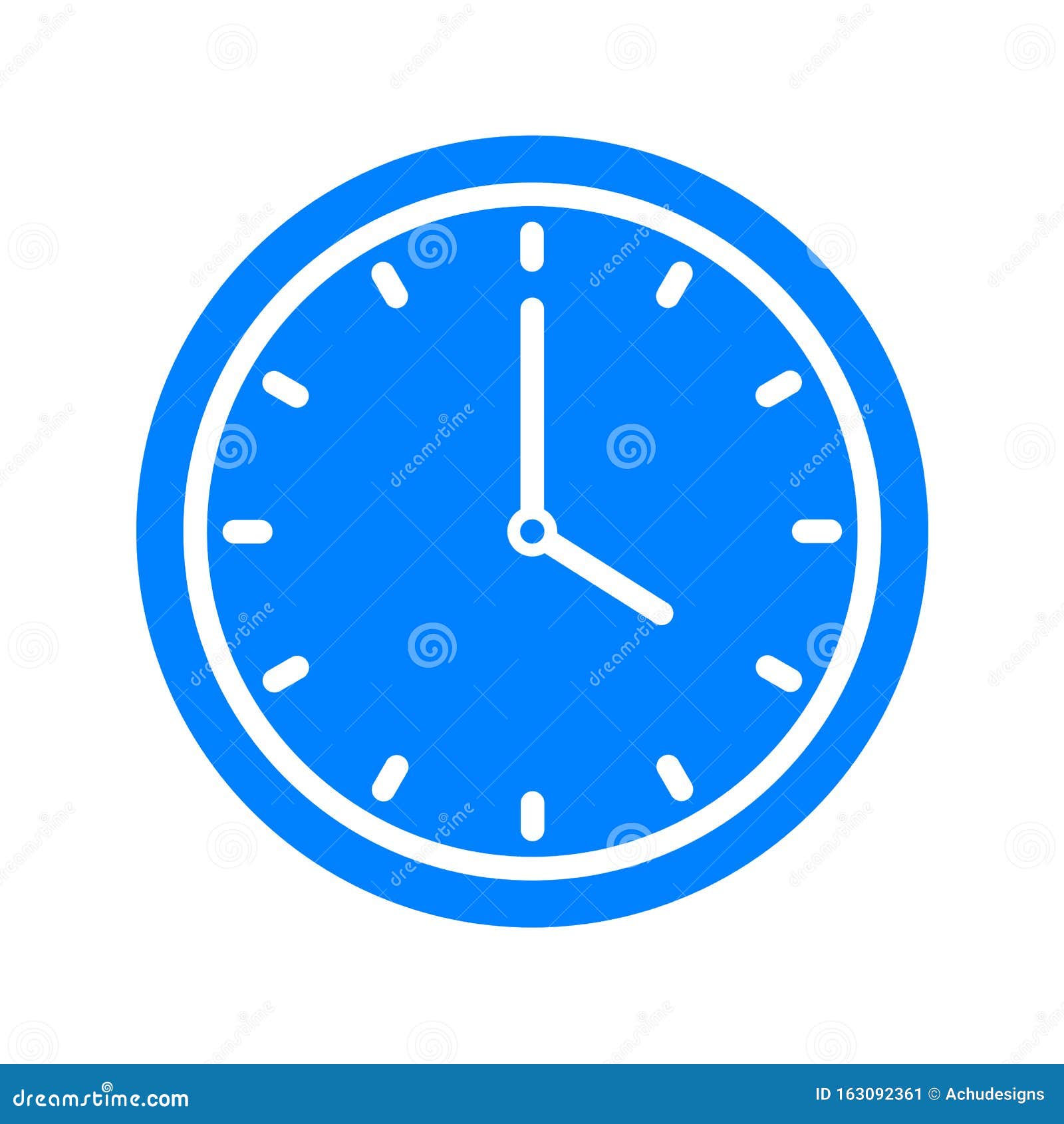 Clock icon stock vector. Illustration of icons, blue - 163092361