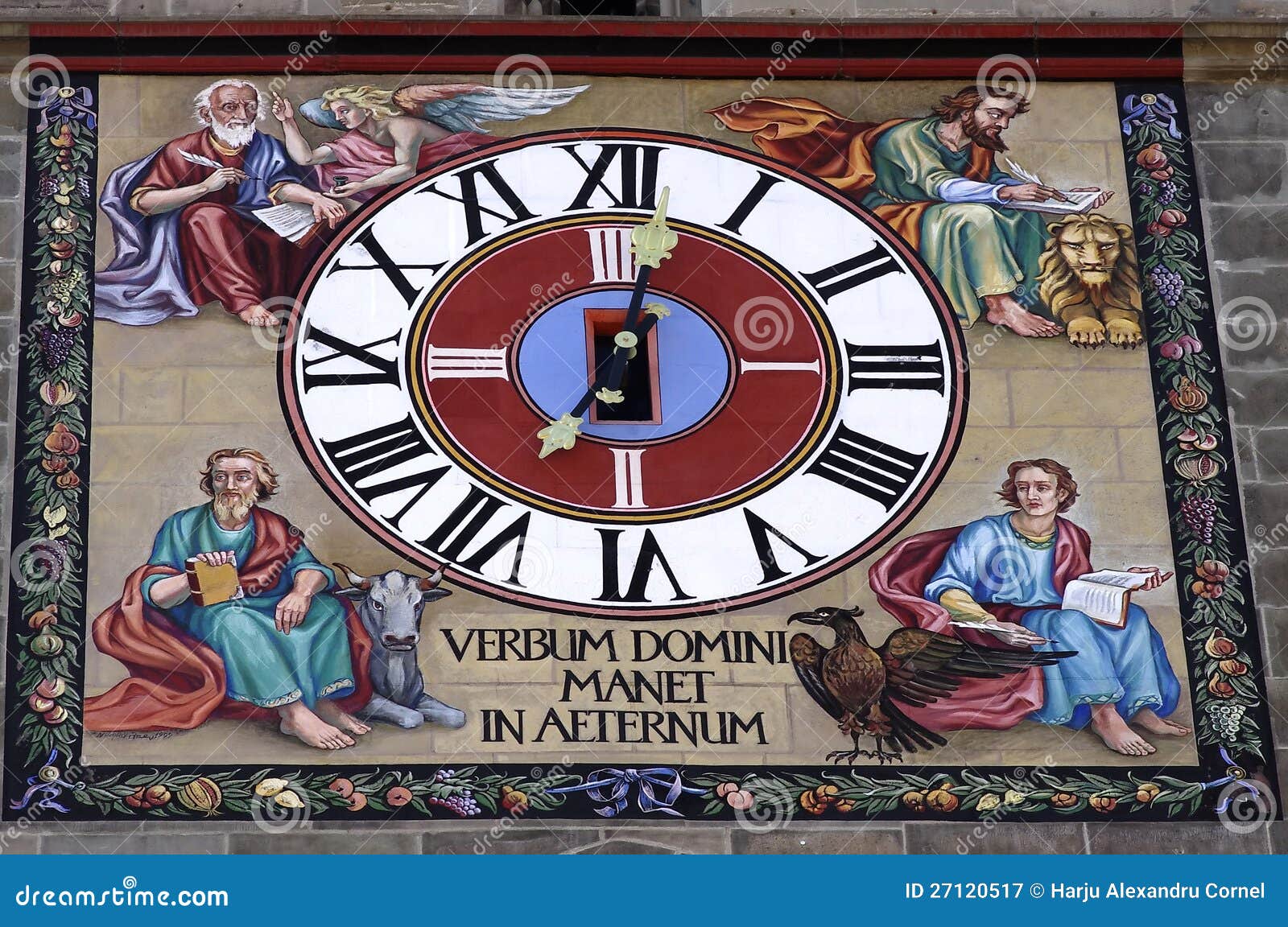 Clock stock image. Image of religion, catholic, architecture - 27120517