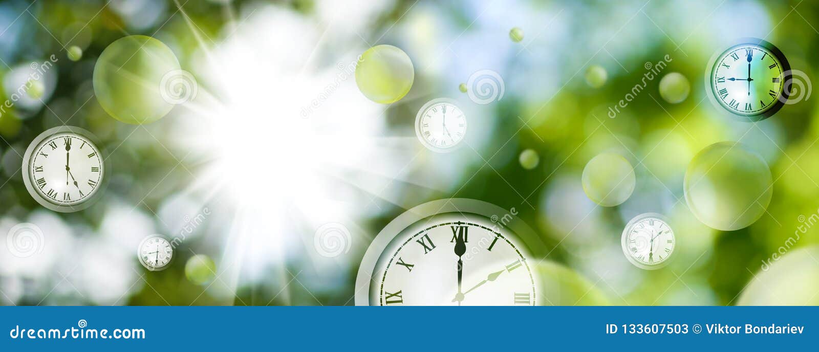 Clock on Abstract Green Background Close-up Stock Image - Image of ...