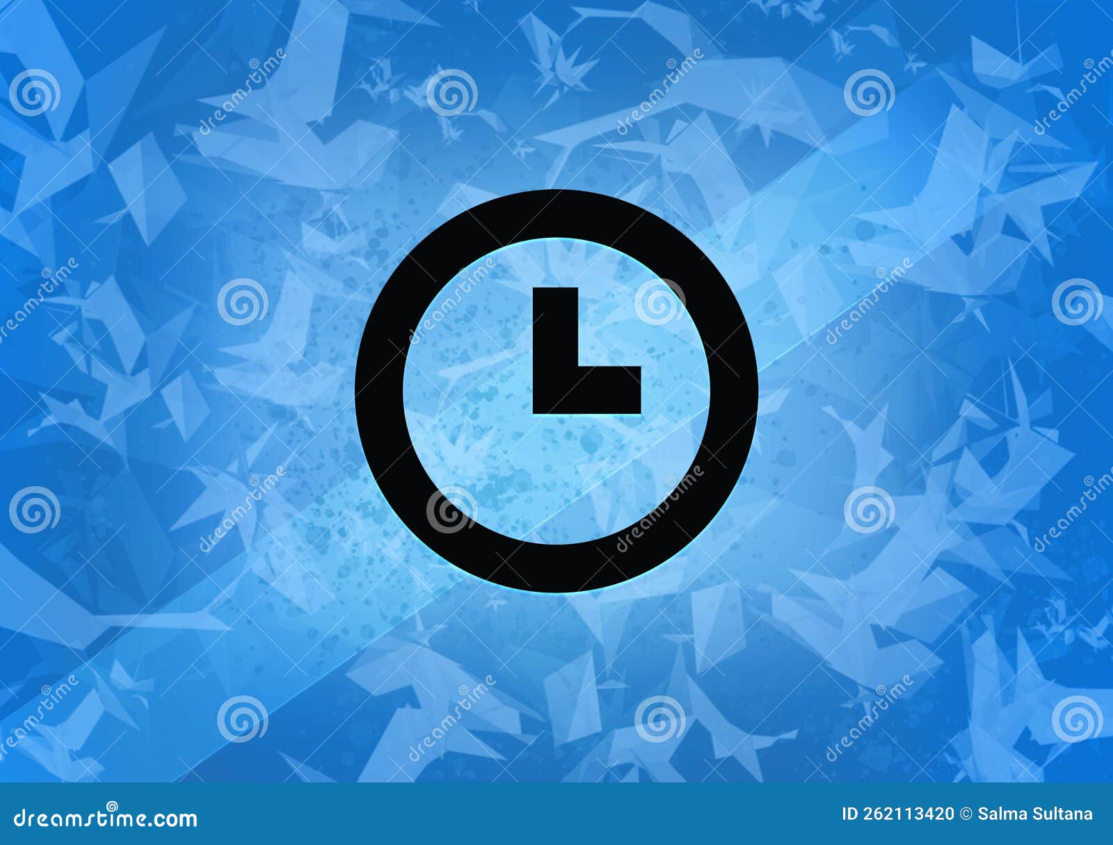 Clock Aesthetic Abstract Icon on Blue Background Stock Illustration ...