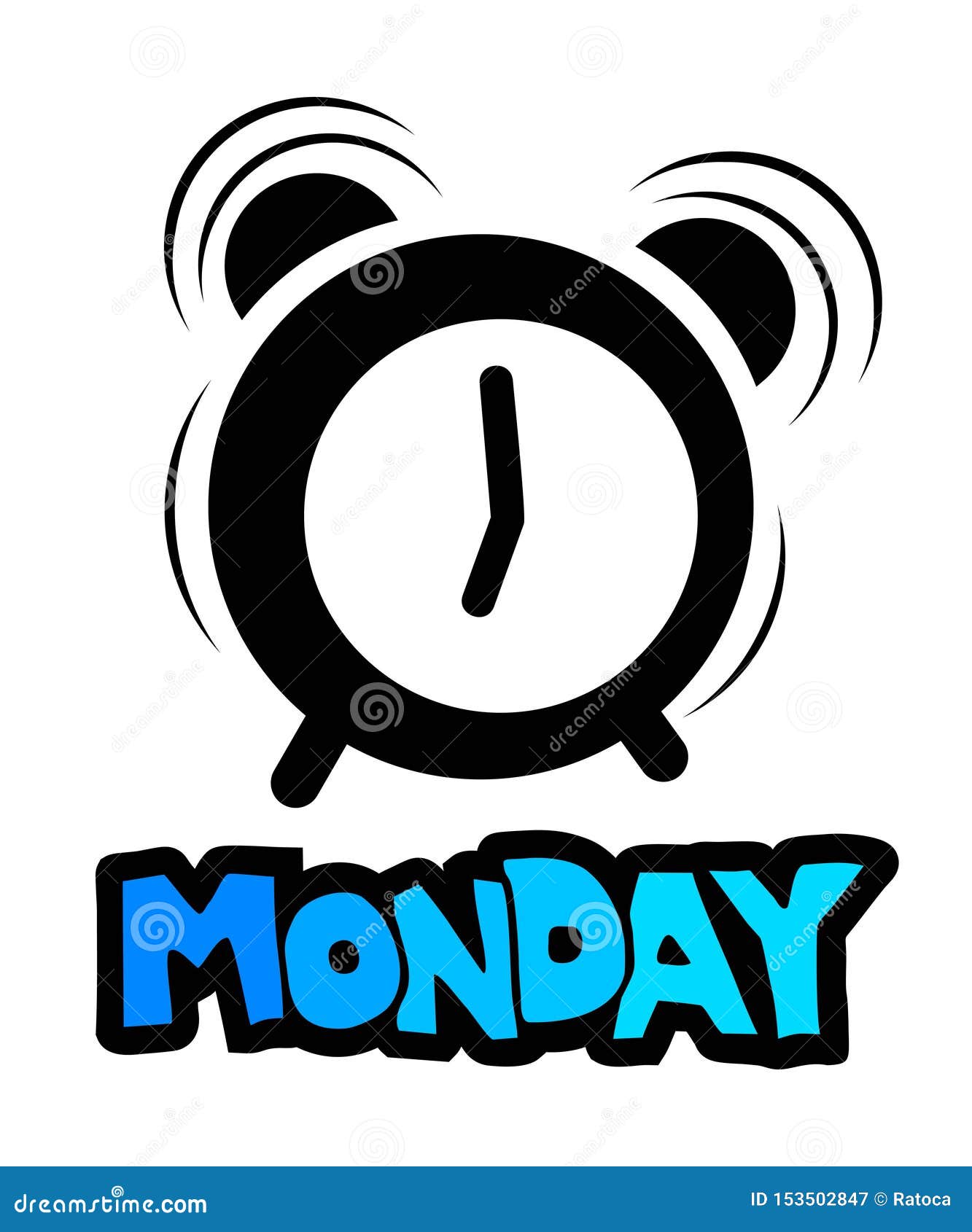 Clock Alarm and Monday Icon Stock Vector - Illustration of creative ...