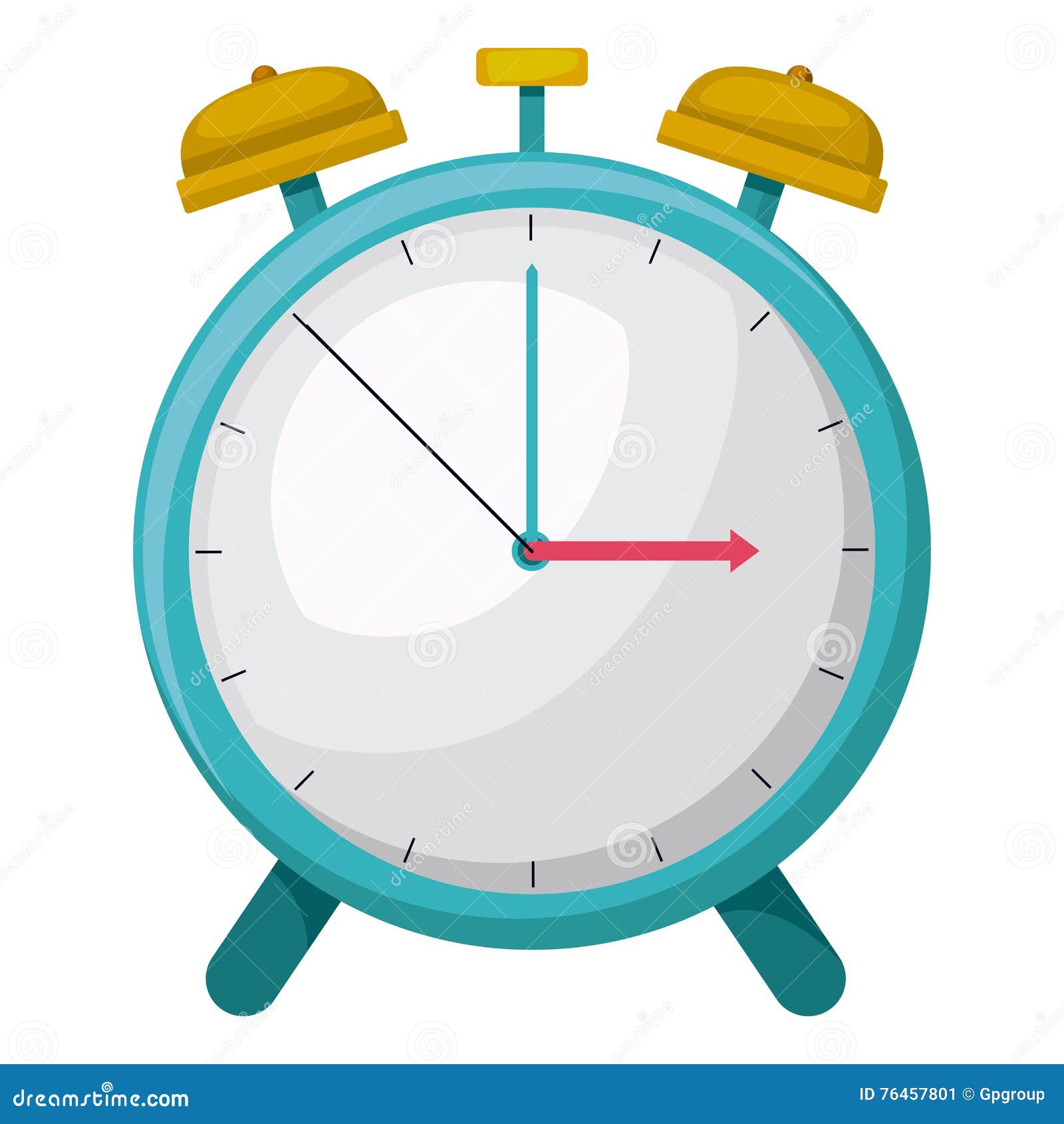 Clock Alarm Time Drawing Isolated Icon Stock Vector - Illustration of ...