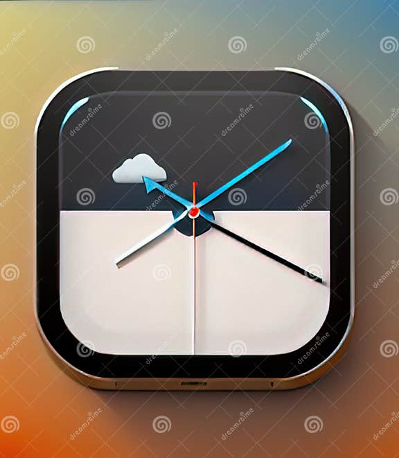 Clock, Alarm & Timer Software App Icon. Generative AI. Stock Image ...