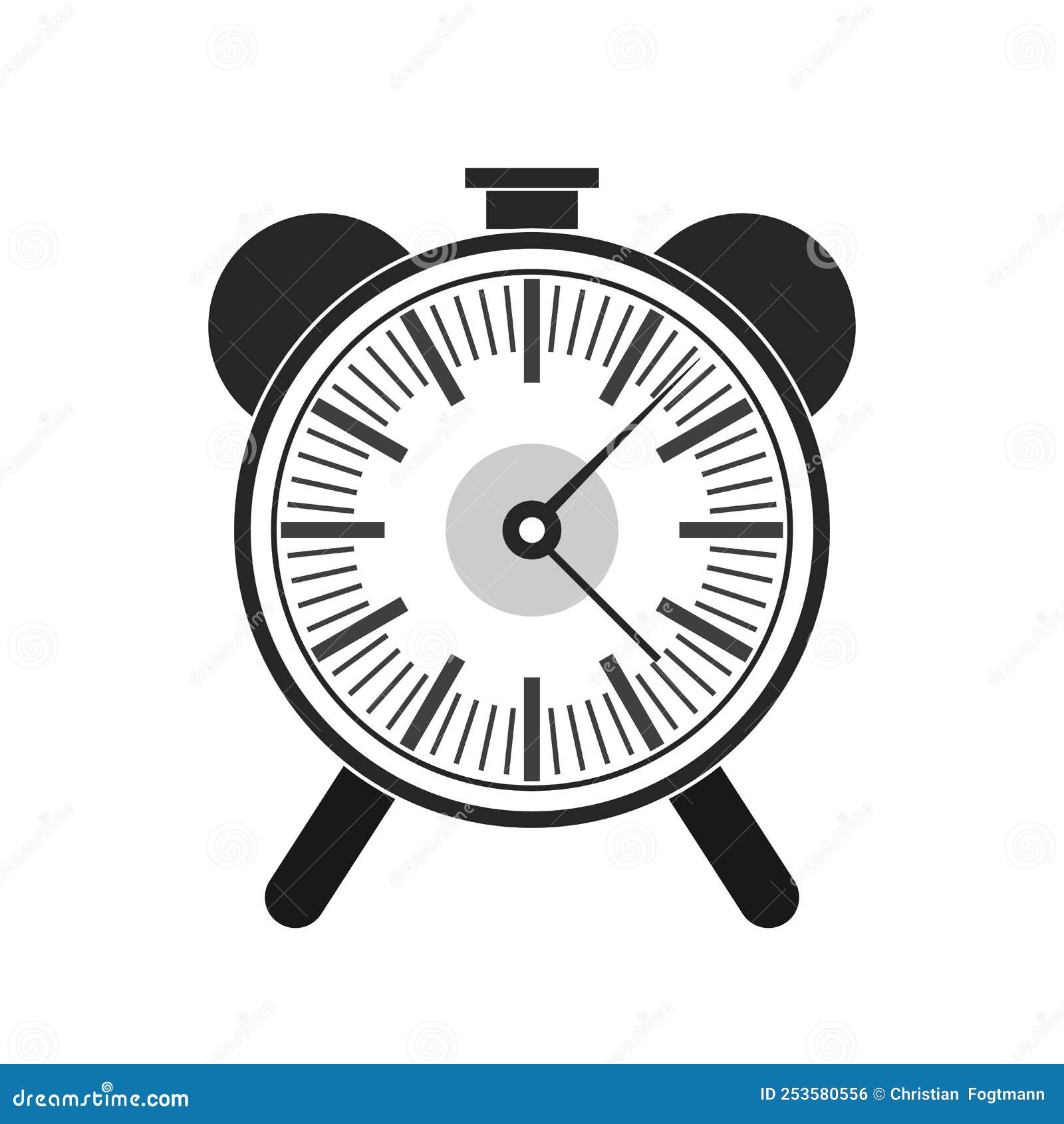 Clock Alarm Timer Wake Up Grey Icon - Vector Illustration Stock Vector ...