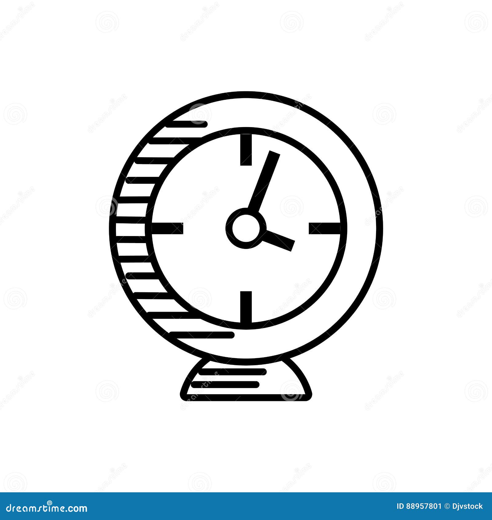 Clock alarm watch outline stock illustration. Illustration of ring ...