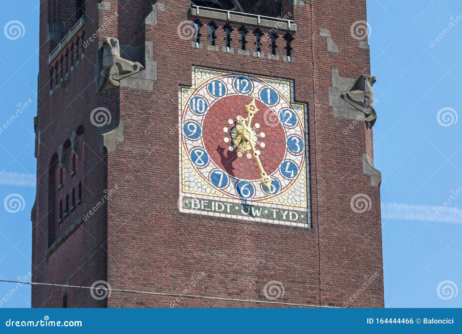 Clock in Amsterdam stock photo. Image of architecture - 164444466
