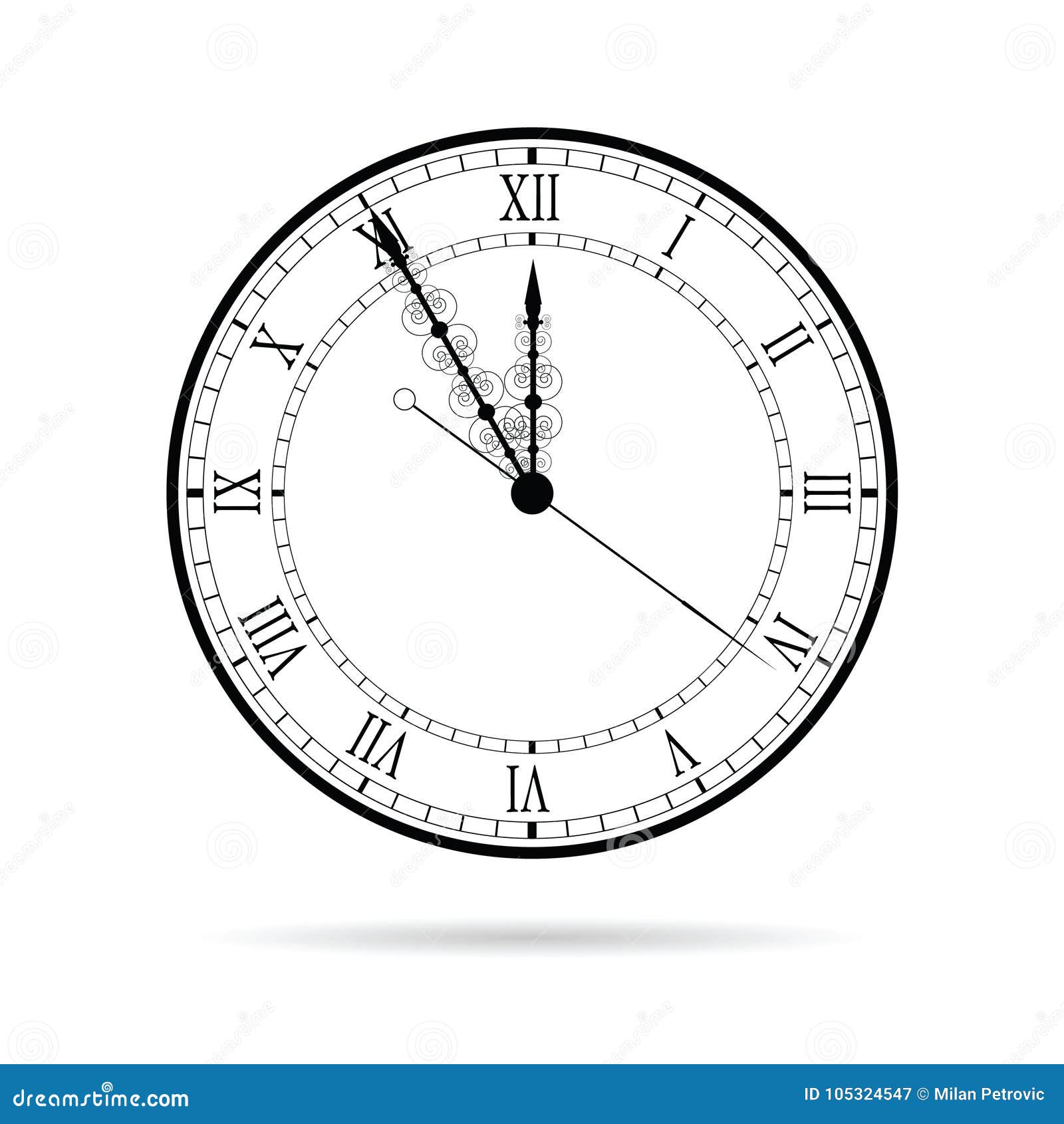 Clock Ancient Art Illustration Vector Stock Vector - Illustration of ...