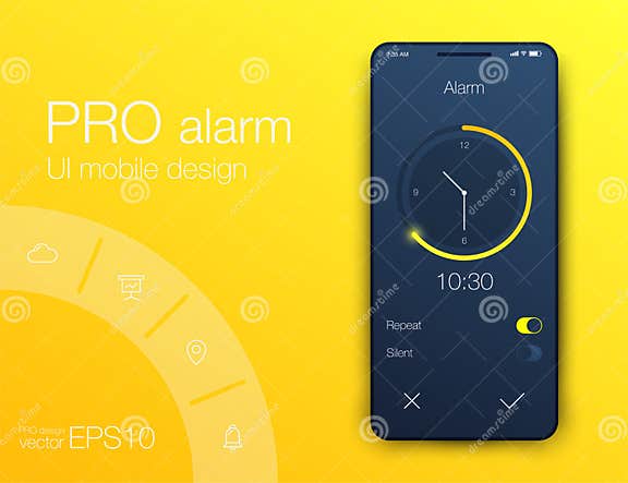 Clock Application UI Design Concept, Vector EPS 10 Stock Vector ...