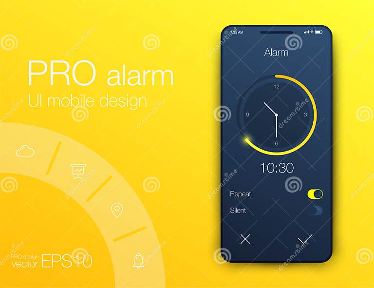 Clock Application UI Design Concept, Vector EPS 10 Stock Vector ...