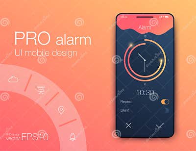 Clock Application UI Design Concept, Vector EPS 10 Stock Vector ...