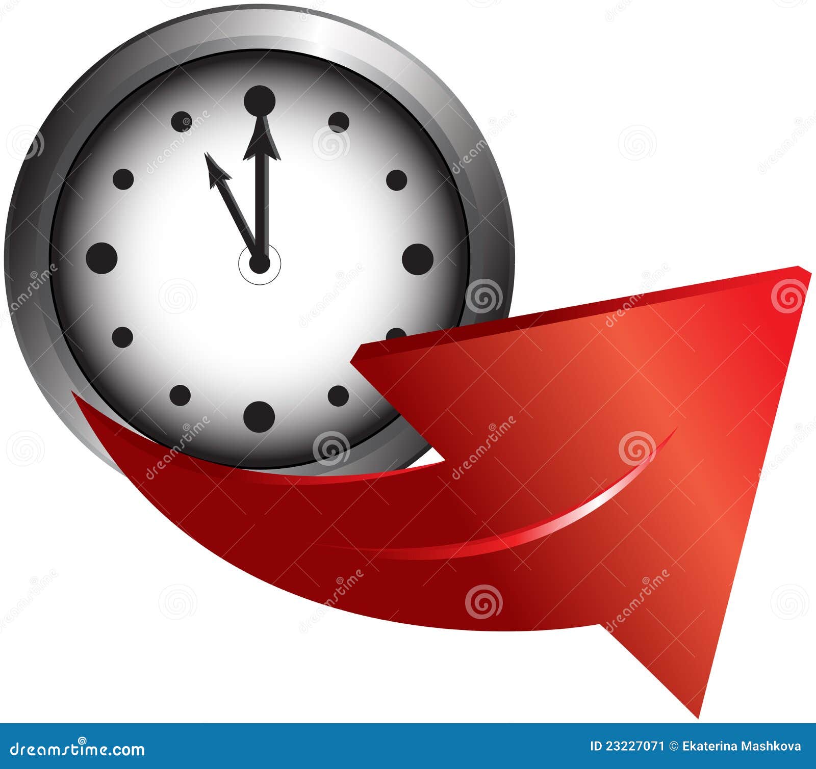 Clock and arrow stock vector. Illustration of clock, alarm - 23227071