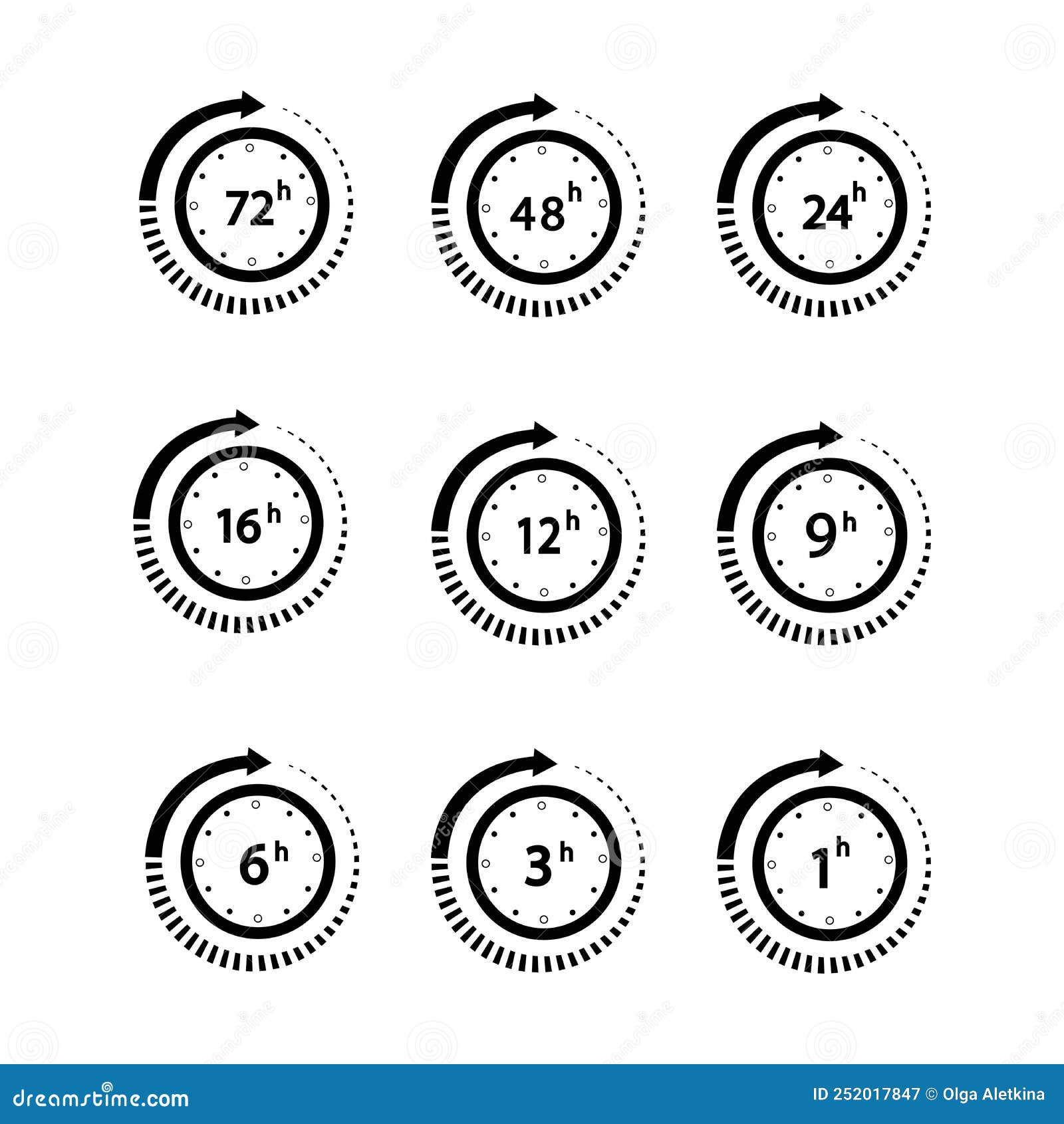 Clock Arrow 1, 3, 6, 9, 12, 16, 24, 48, 72 Hours. Set of Delivery ... Clock Arrow 1, 3, 6, 9, 12, 16, 24, 48, 72 Hours. Set of Delivery ...