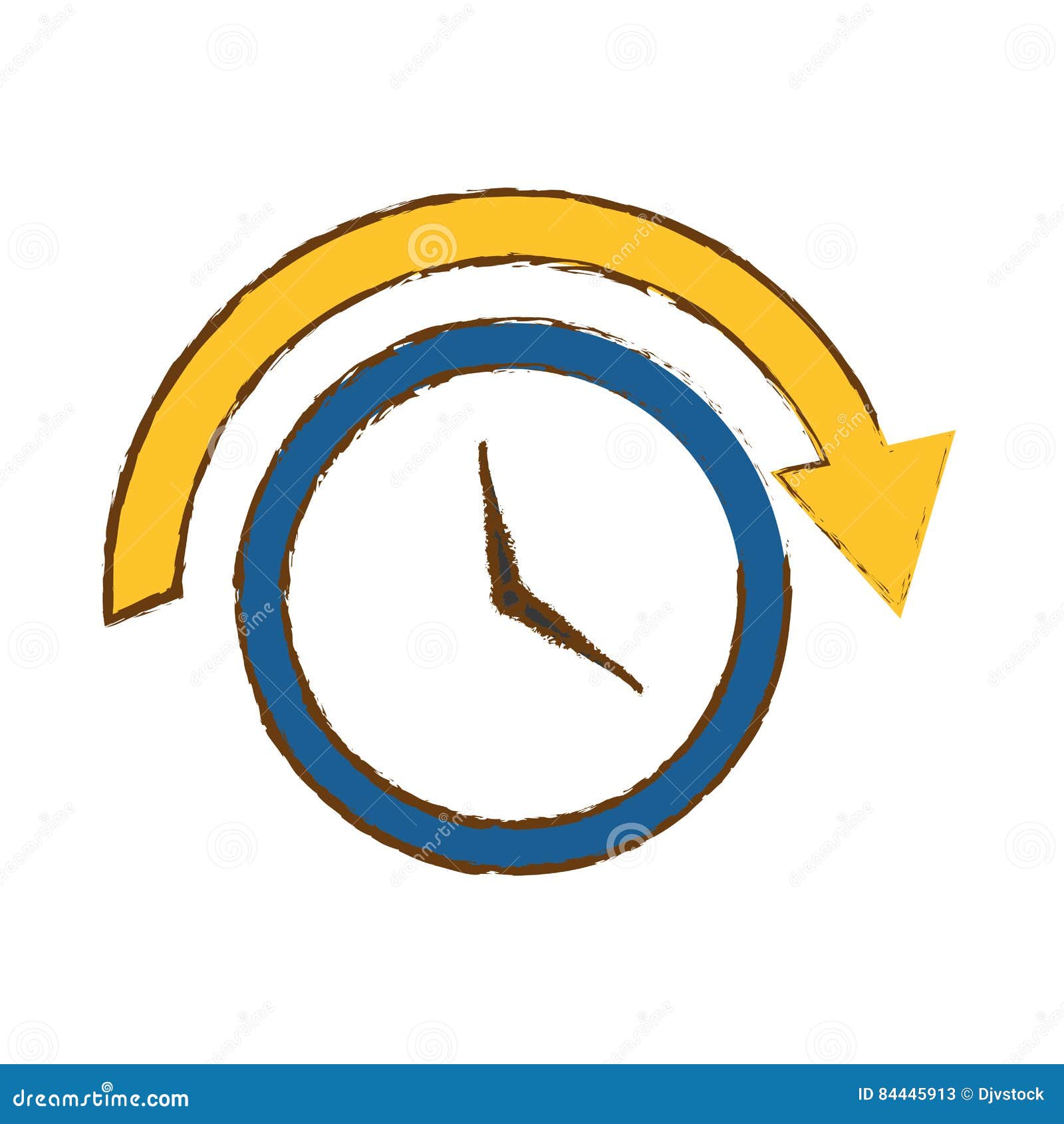 Clock with Arrow Icon Image Stock Illustration - Illustration of alarm ...