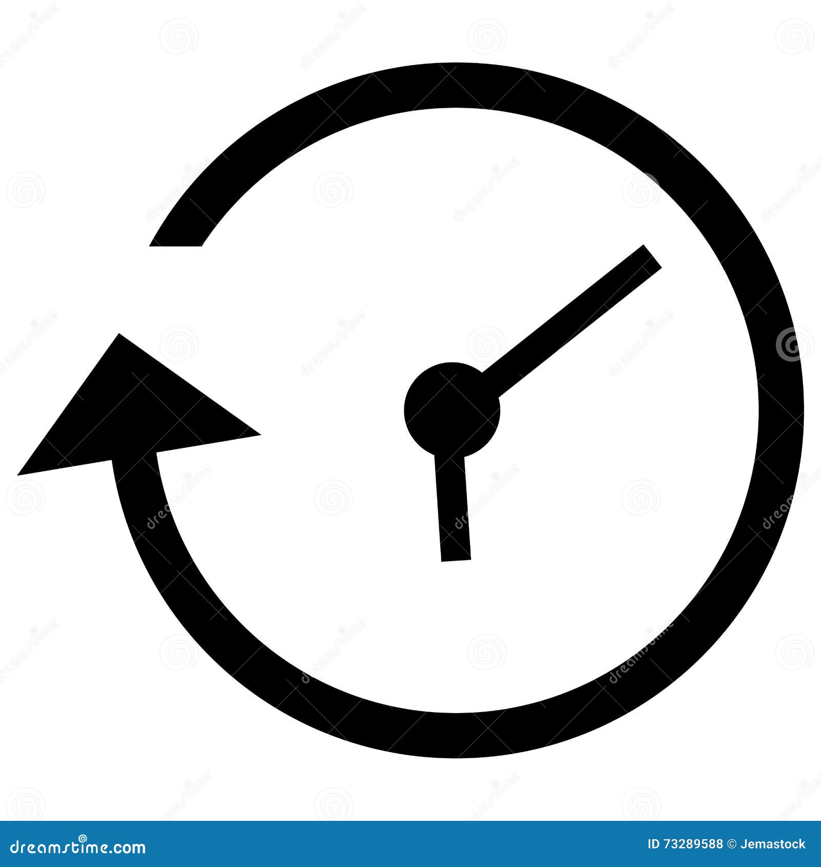Clock and arrow icon stock illustration. Illustration of face - 73289588