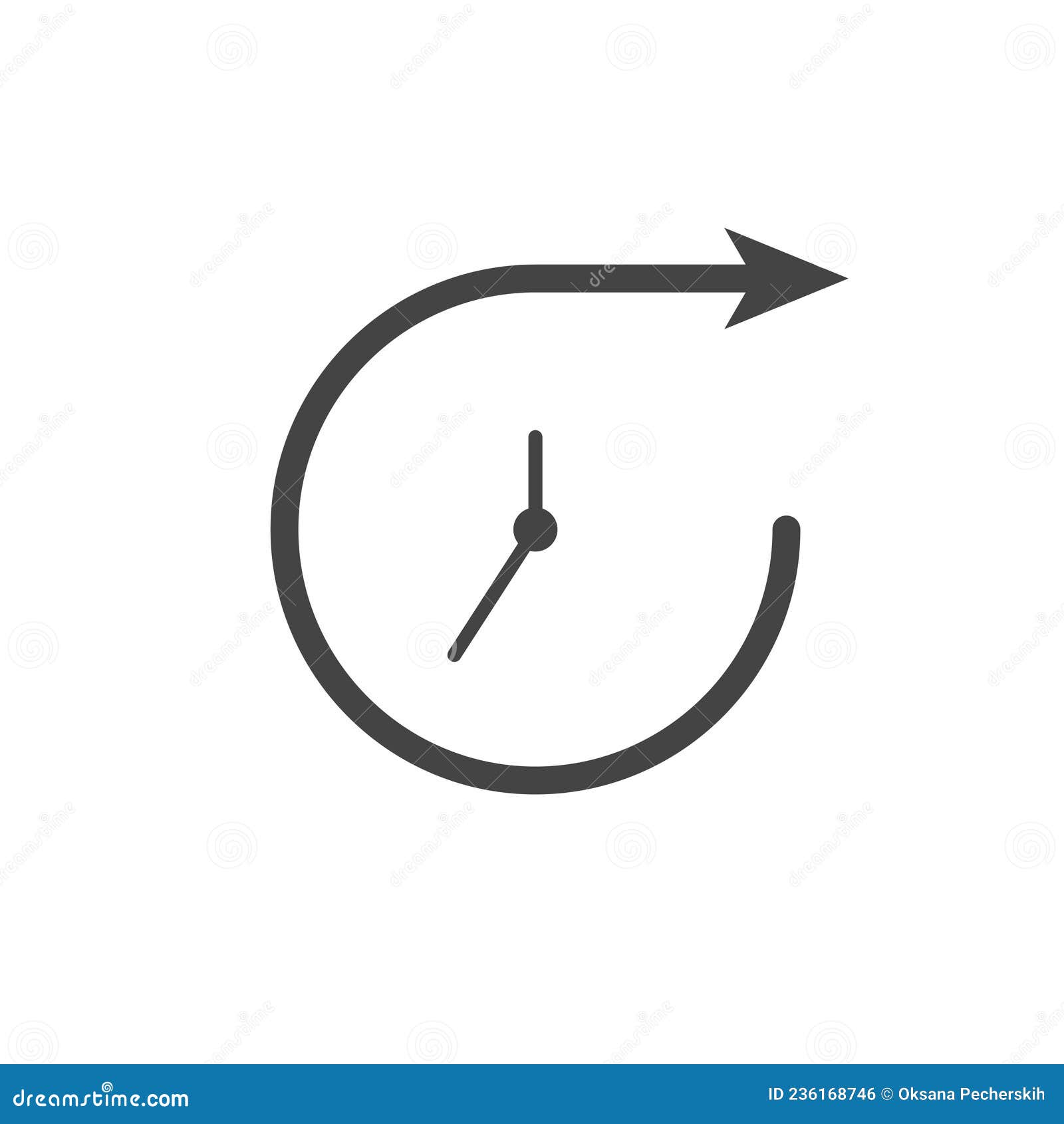 Clock with Arrow Icon on White Isolated Background Stock Vector ...