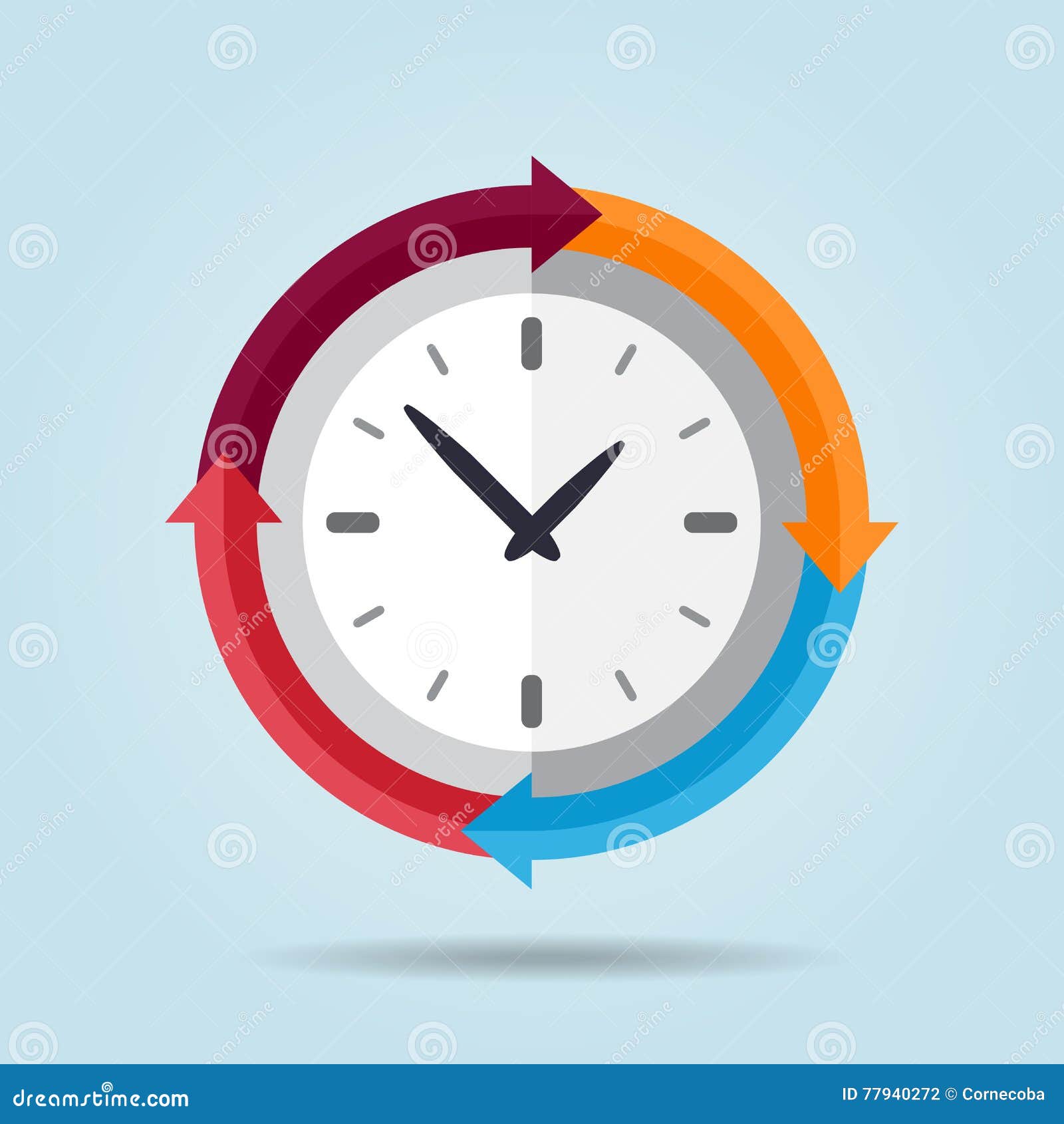 Clock arrow infographic stock vector. Illustration of concept - 77940272