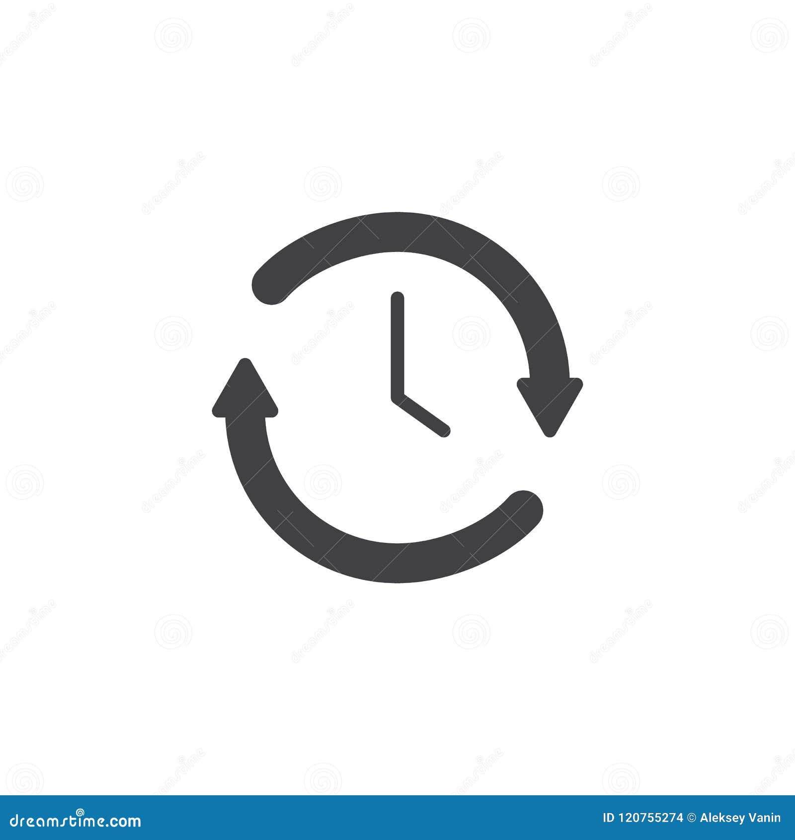 Clock arrow vector icon stock vector. Illustration of arrow - 120755274