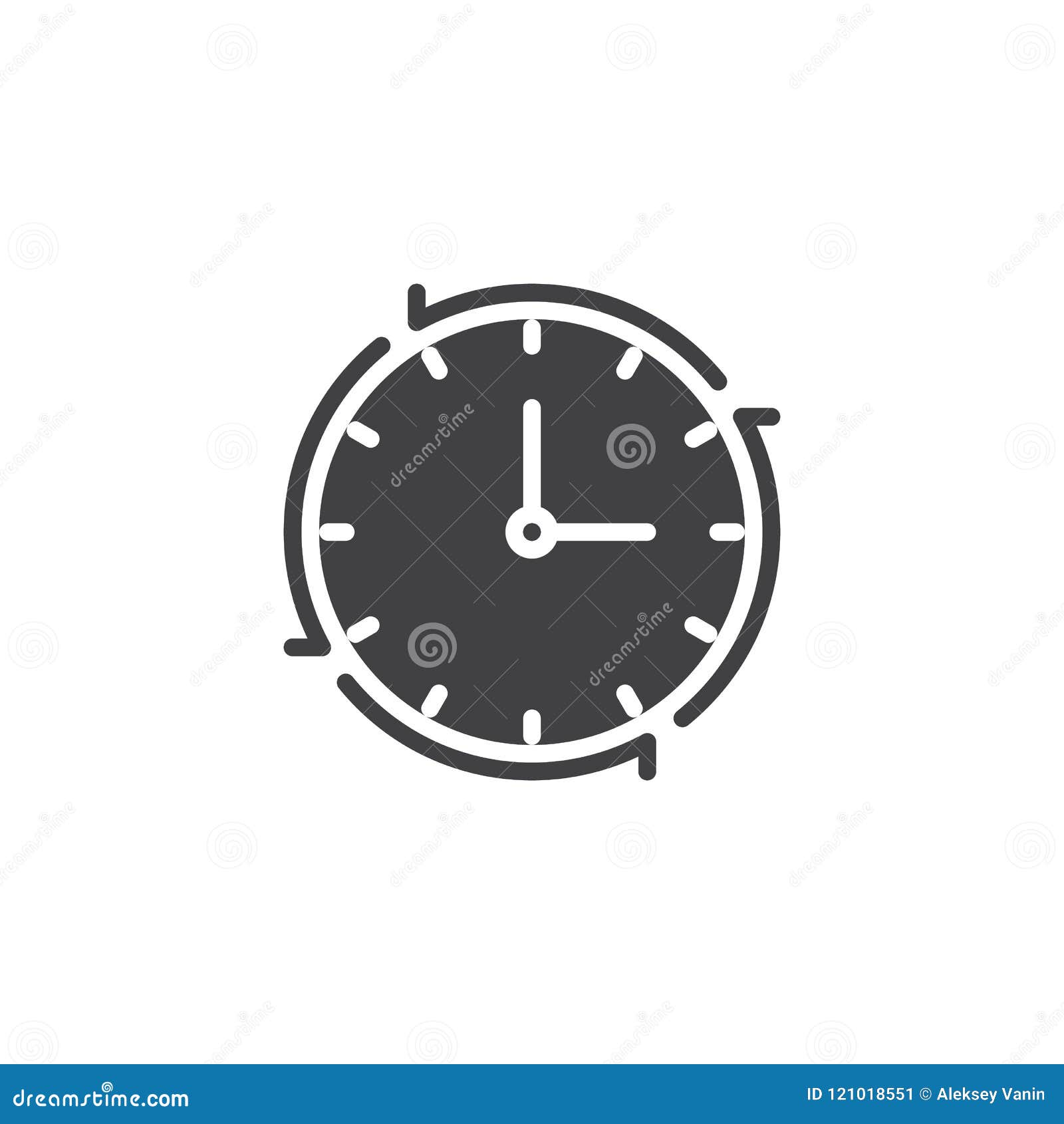 Clock with Arrow Vector Icon Stock Vector - Illustration of pixel, flat ...