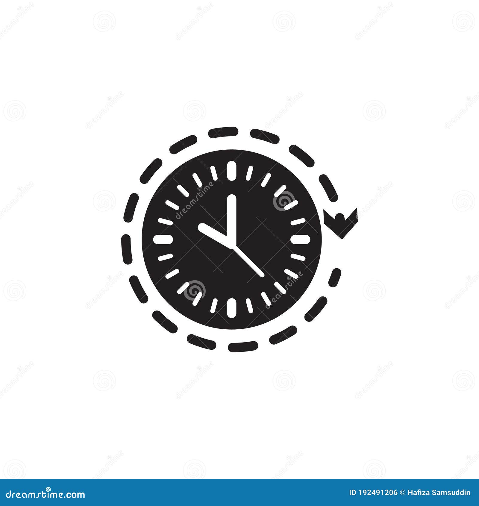 Clock with Arrow. Vector Illustration Decorative Design Stock Vector ...