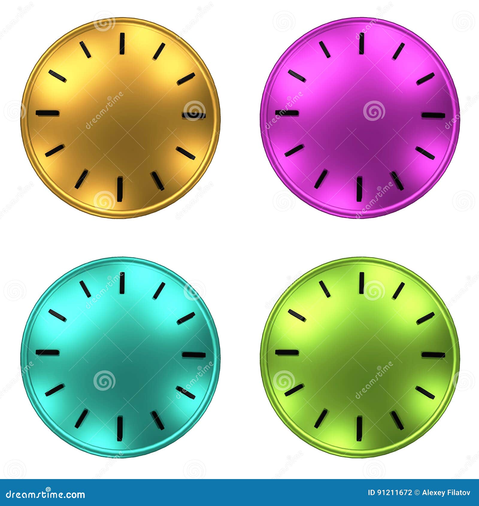 Clock without Arrows 3D Illustration Stock Illustration - Illustration ...