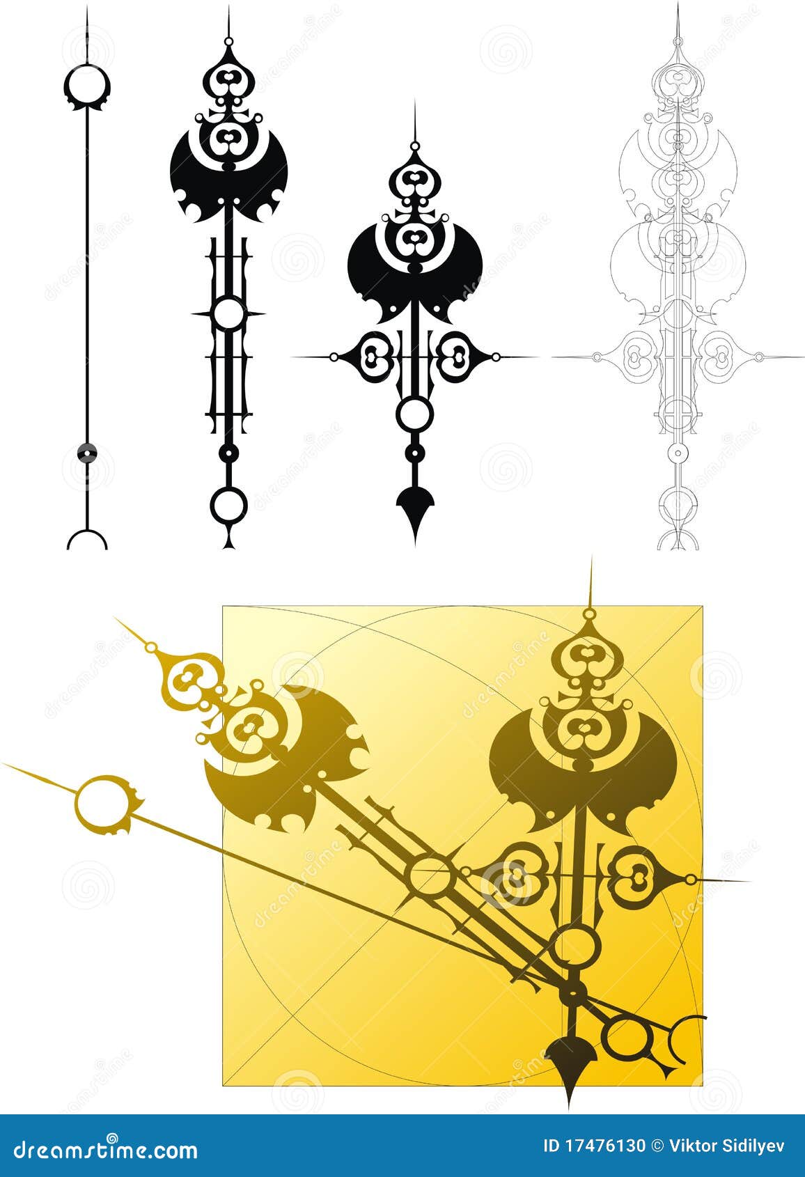 Clock arrows and dial stock vector. Illustration of ancient - 17476130