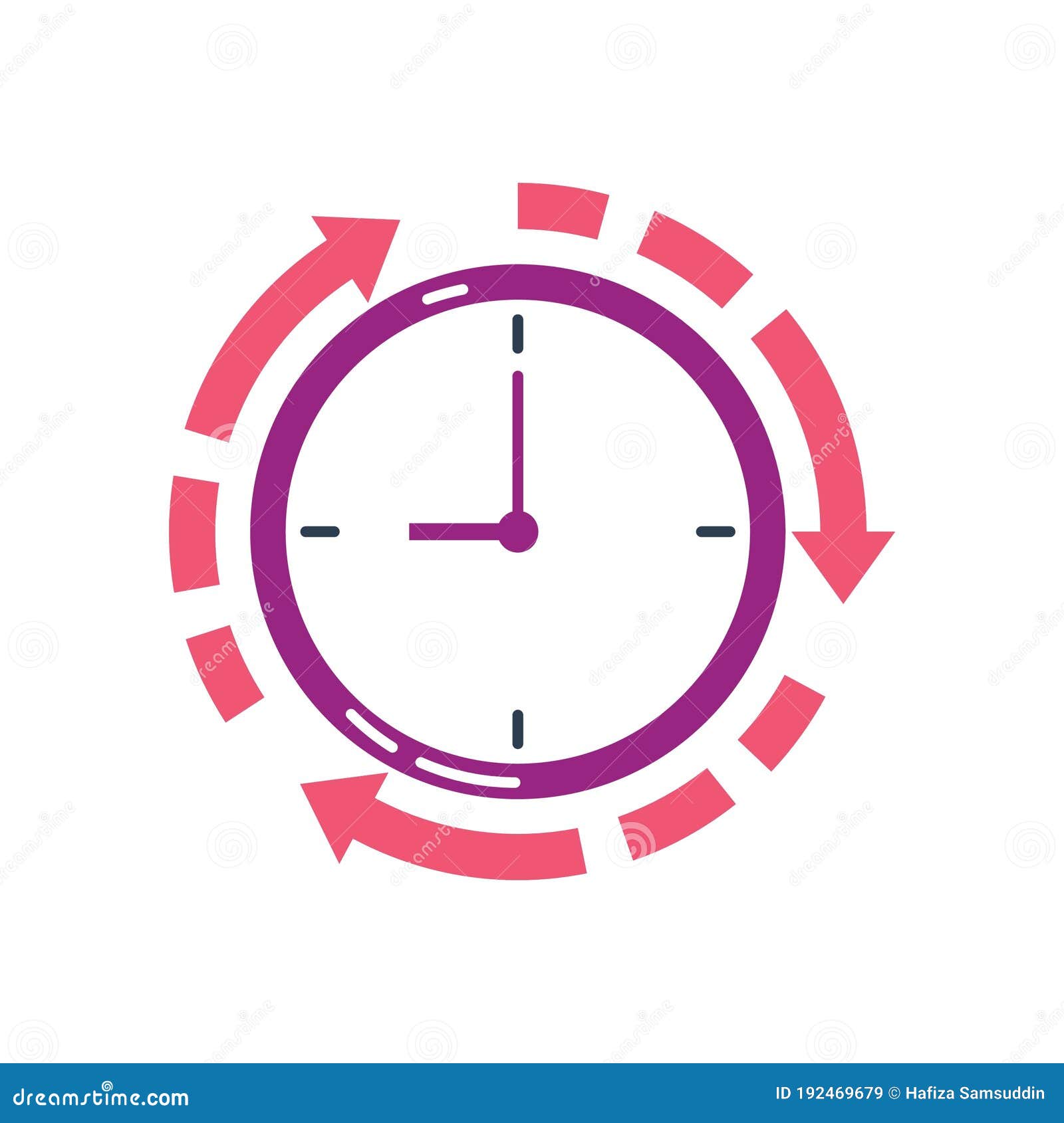 Clock with Arrows. Vector Illustration Decorative Design Stock Vector ...