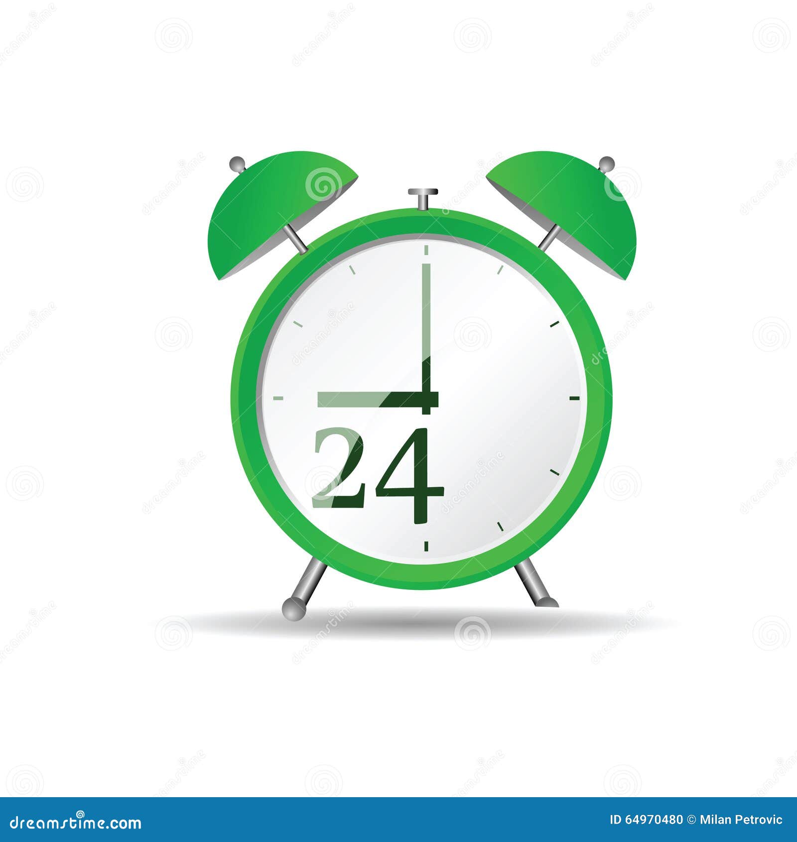 Clock art vector in green stock vector. Illustration of passing - 64970480
