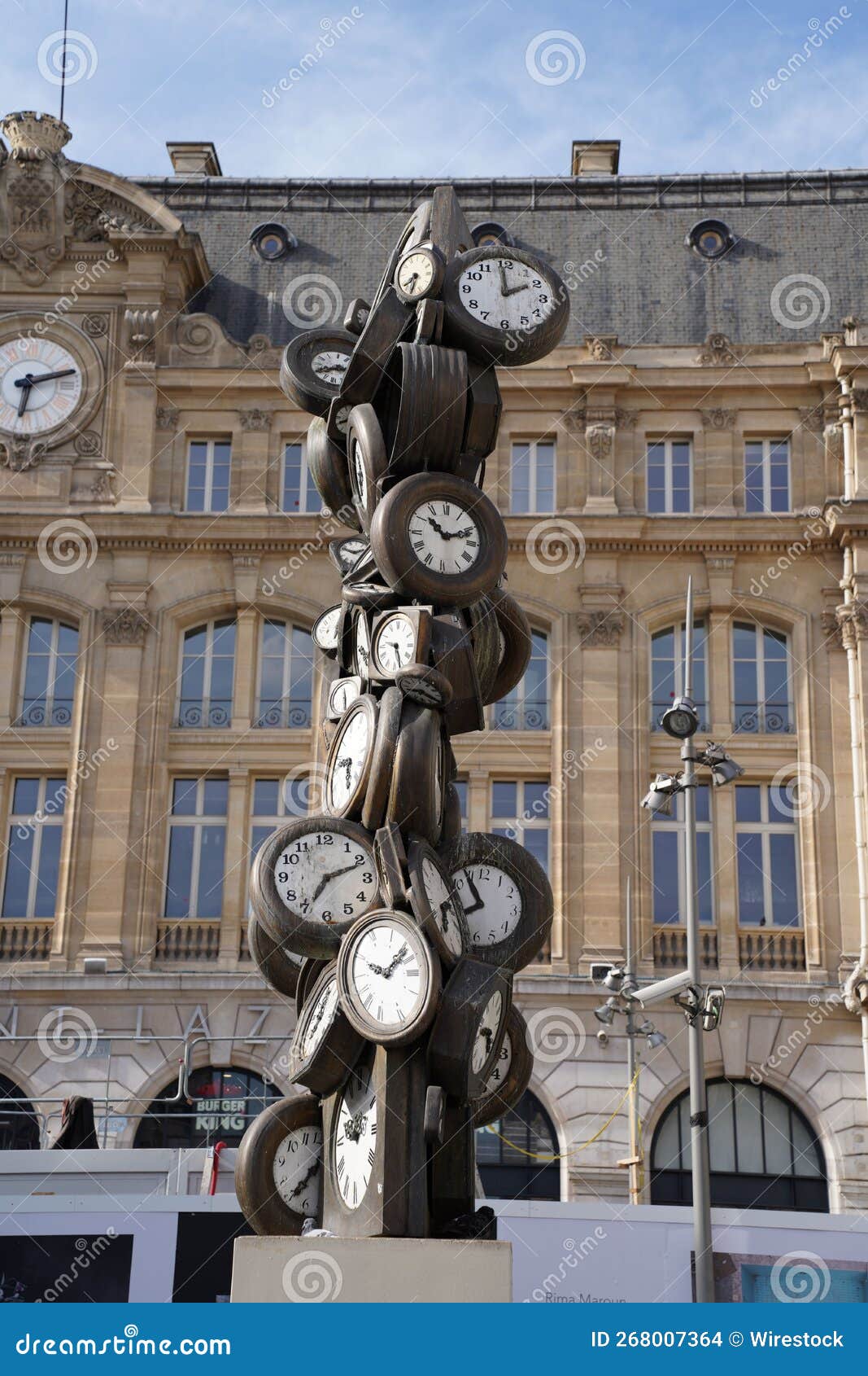 Clock Art Work in Paris at a Railway Station Editorial Stock Image ...