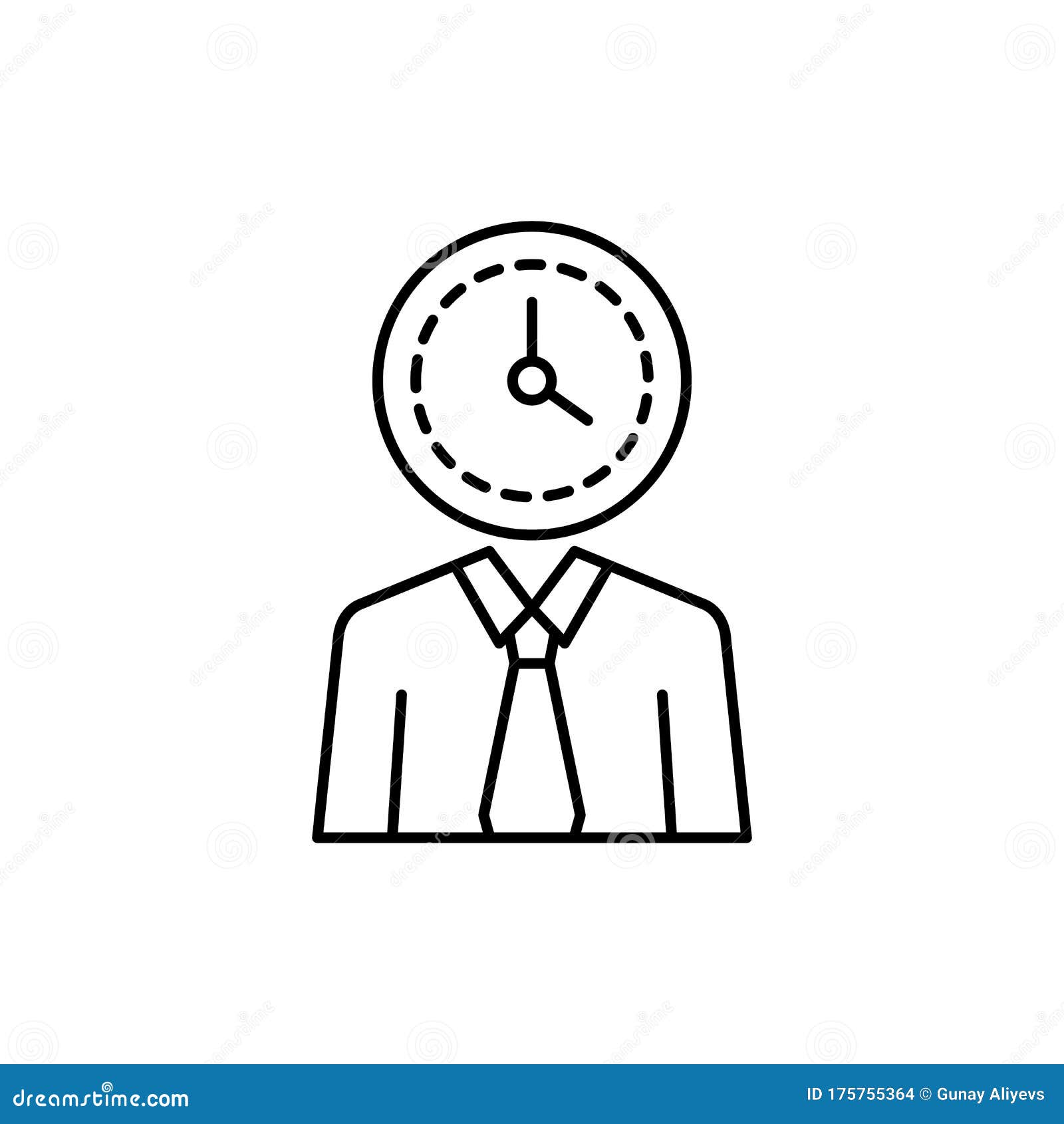 Clock, Avatar, Man Icon. Simple Line, Outline Vector Elements of Time ...
