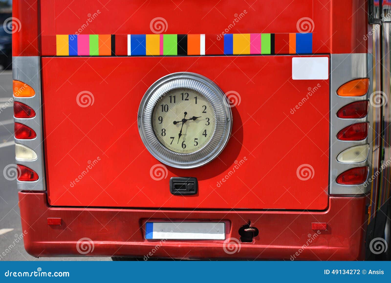 Clock on the Back of the Bus Stock Photo - Image of countdown, back ...