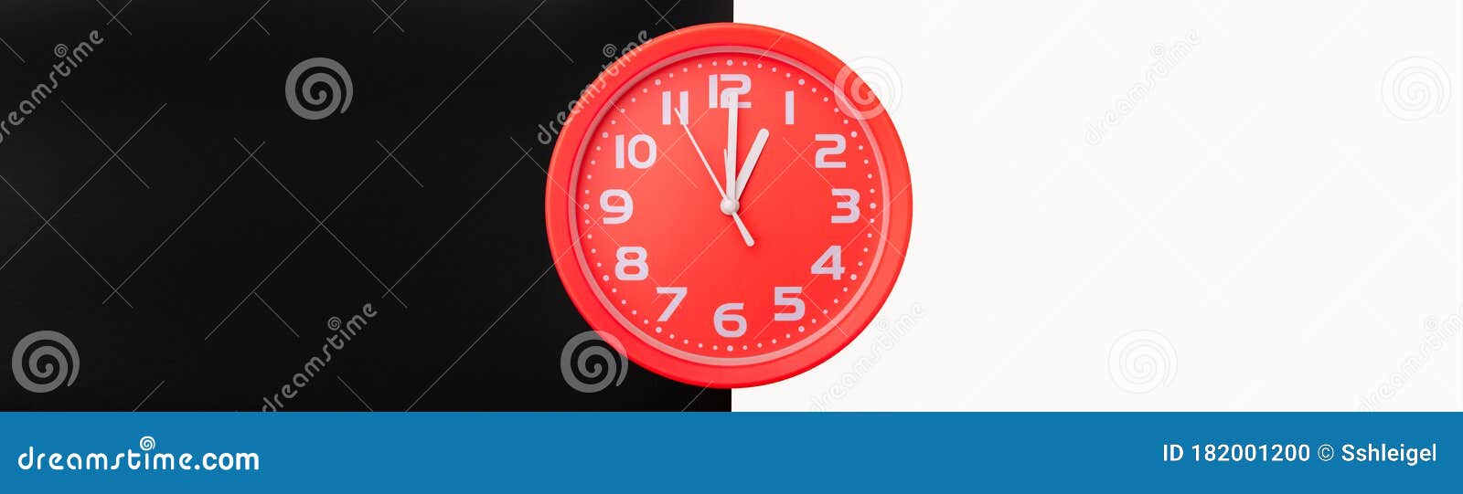 Clock on a Background of Black and White Color Web Banner with Copy ...
