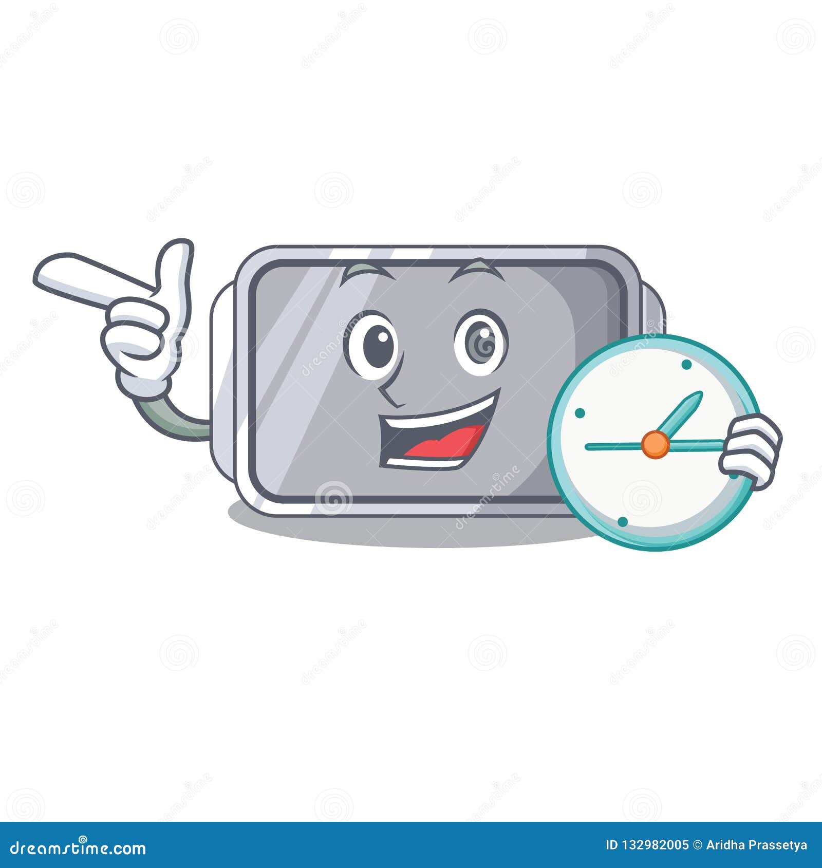 With Clock Baking Pan Shape on the Cartoon Stock Vector - Illustration ...