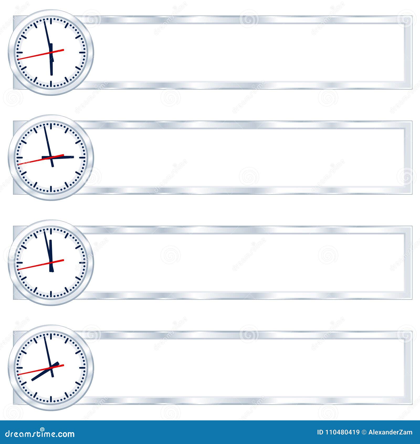 Clock banner set stock vector. Illustration of news - 110480419